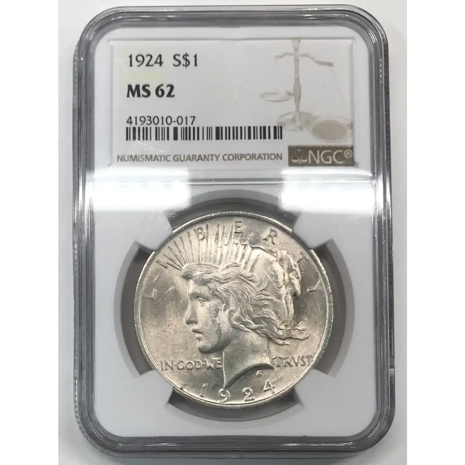 1924 Peace Silver Dollar NGC MS-62 - Old Pueblo Coin