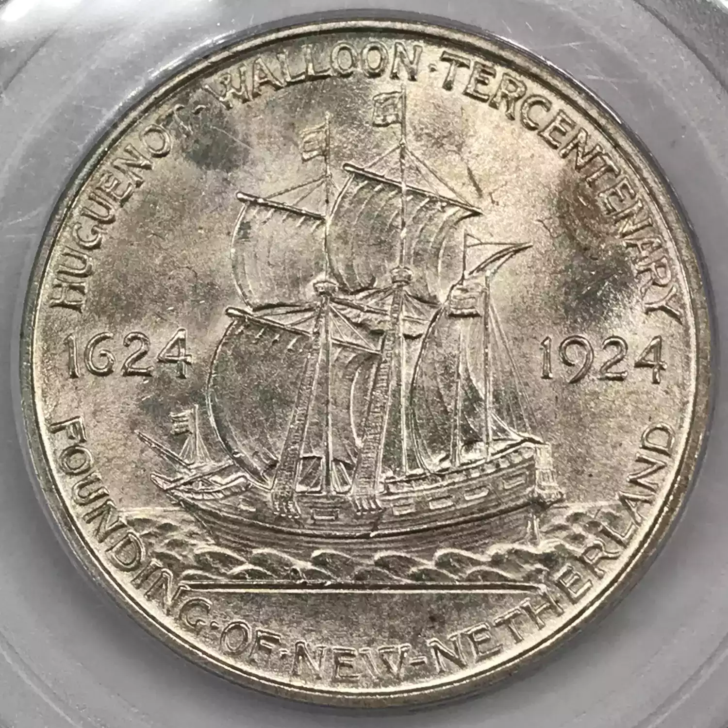 1924 Huguenot Walloon Tercentenary Commemorative Half Dollar PCGS MS-64 Huguenot CAC - Old ...