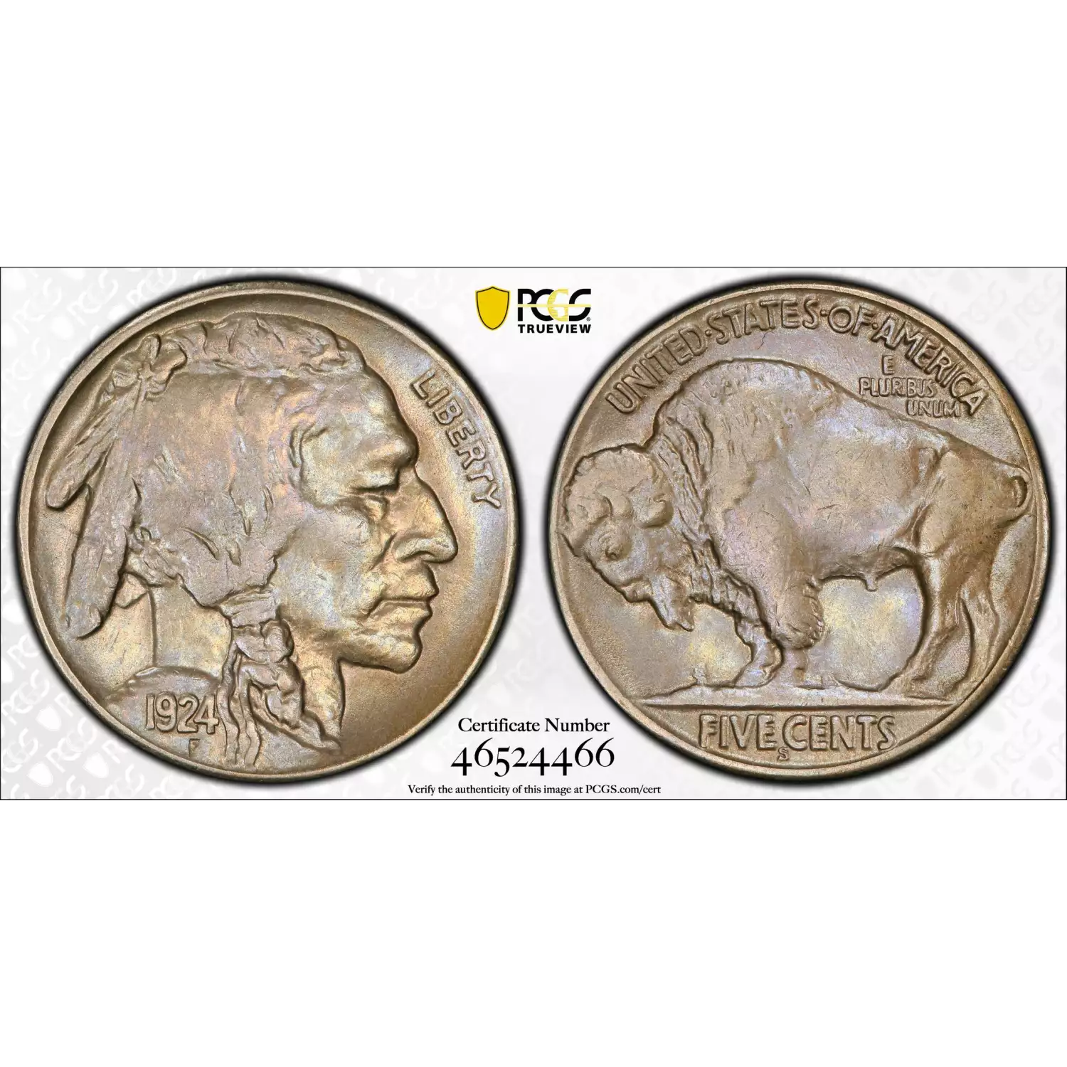 1924-S Buffalo Nickel PCGS AU-50 - Old Pueblo Coin
