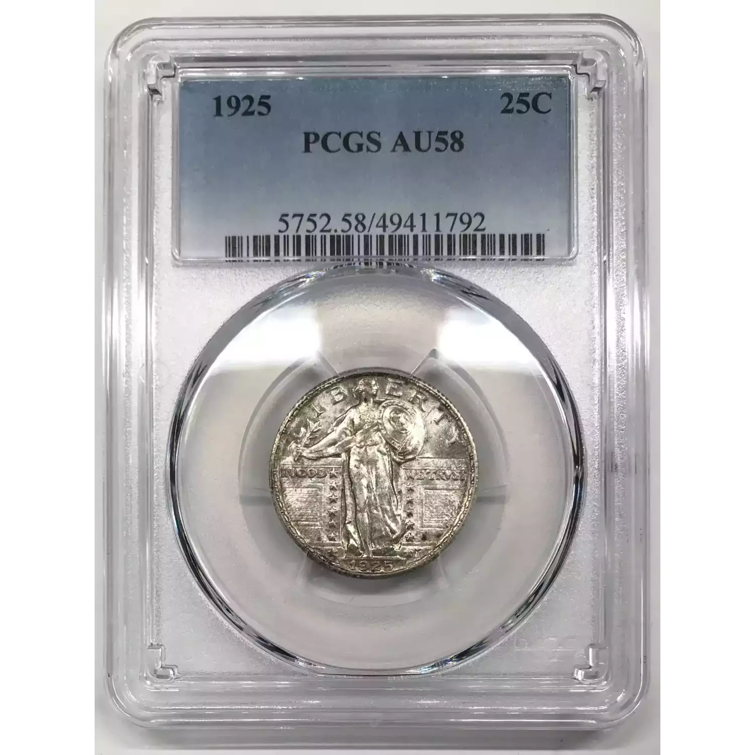 1925 Standing Liberty Quarter PCGS AU-58 - Old Pueblo Coin