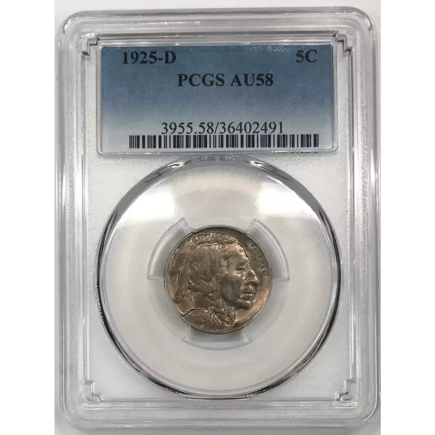 1925-D Buffalo Nickel PCGS AU-58 - Old Pueblo Coin