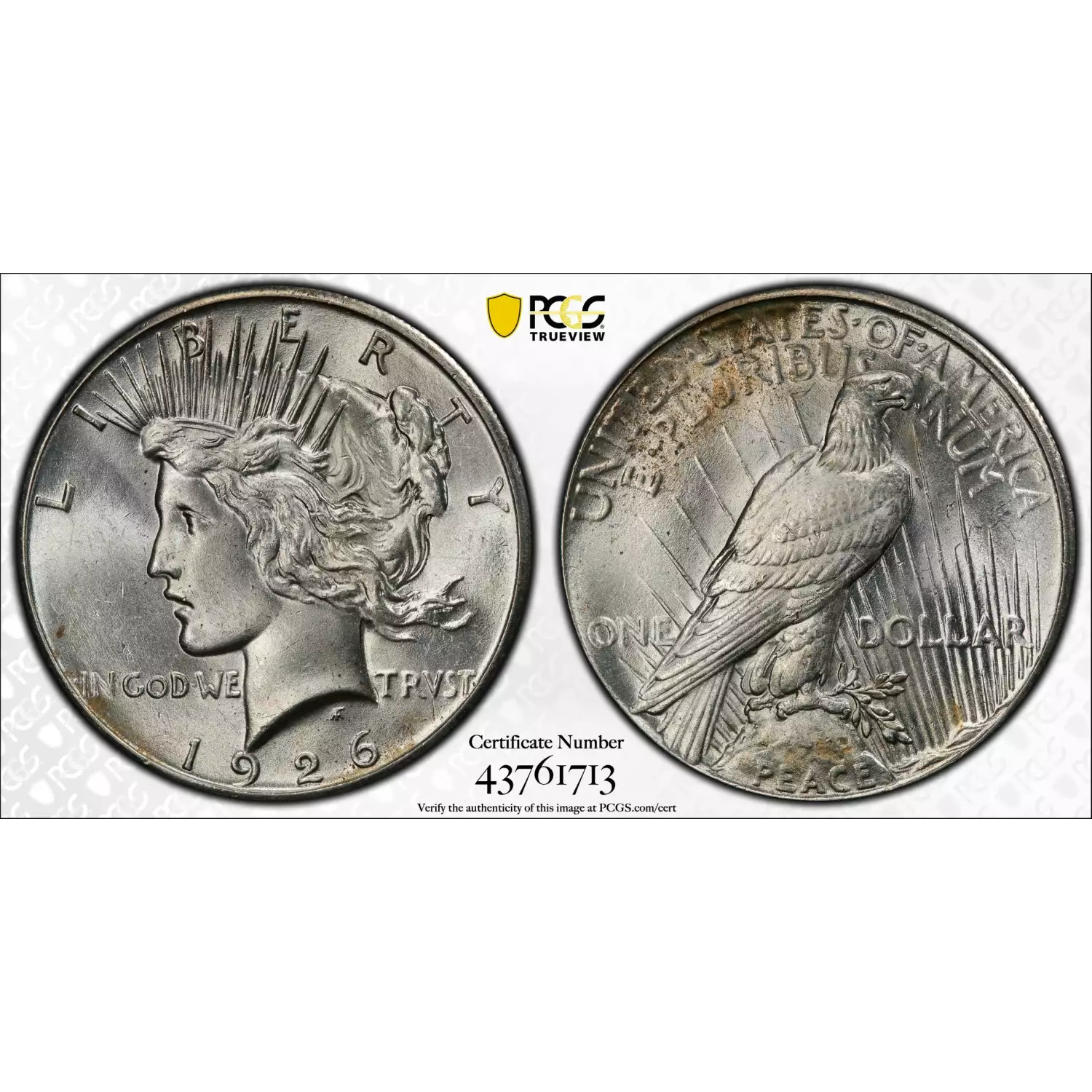 1926 Peace Silver Dollar PCGS MS-63 - Old Pueblo Coin