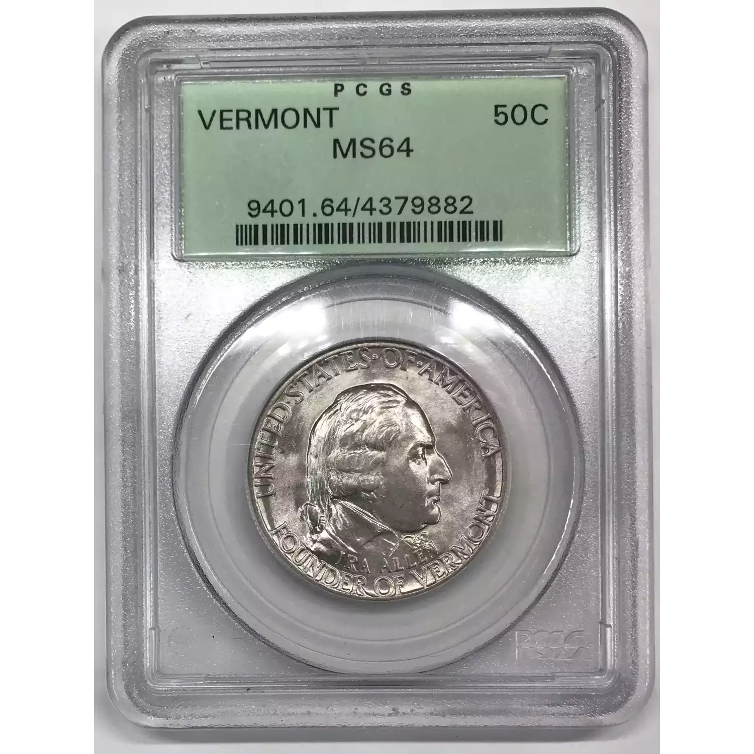 1927 Vermont Sesquicentennial Commemorative Half Dollar PCGS MS-64 ...