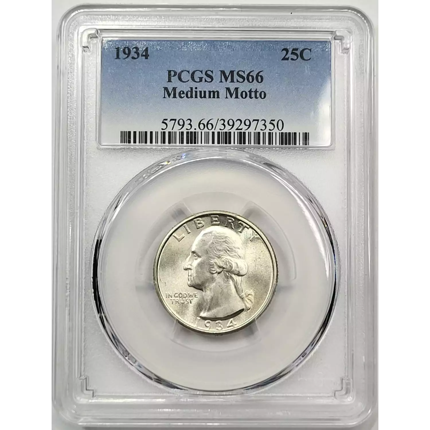 1934 Silver Washington Quarter PCGS MS-66 Medium Motto - Old Pueblo Coin