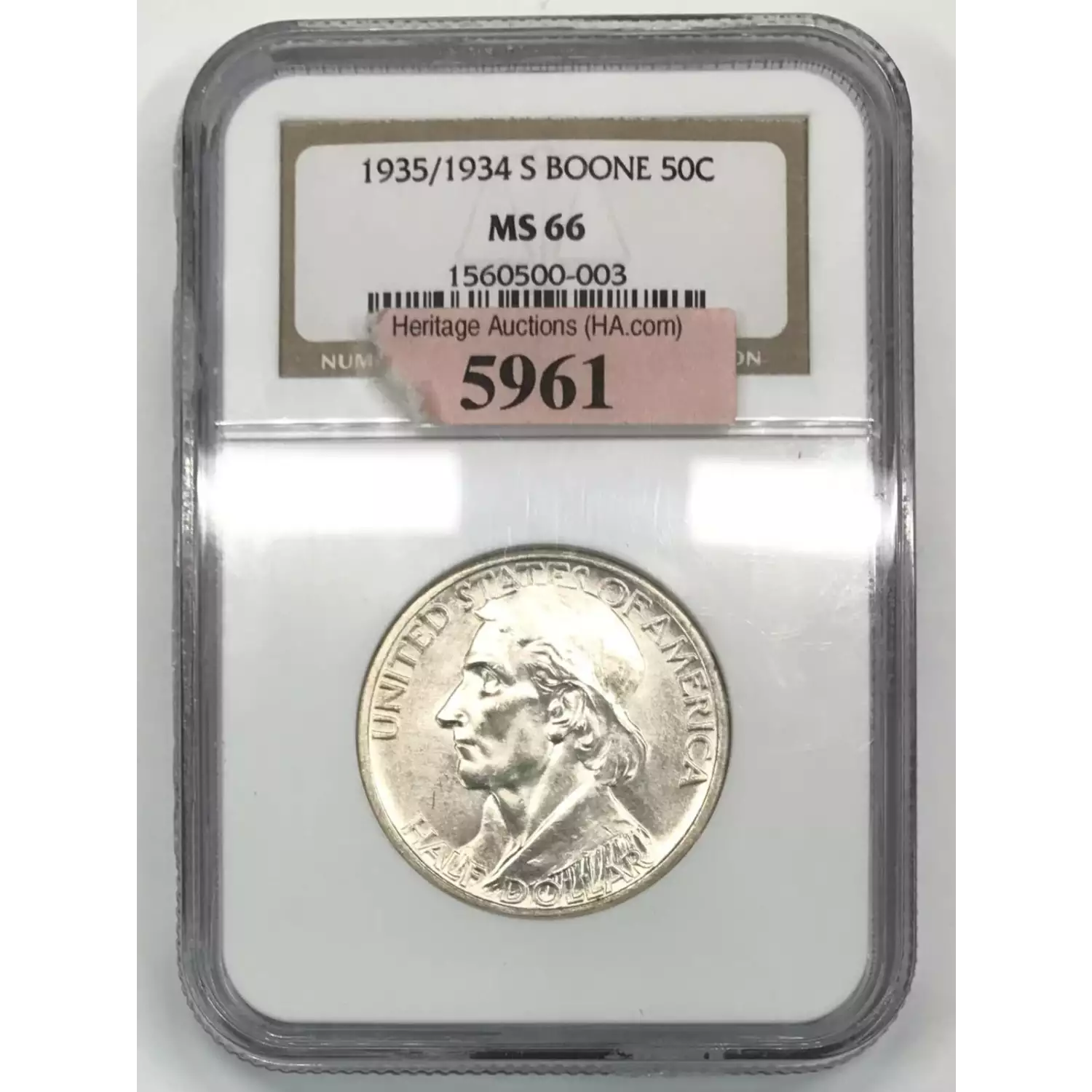 1935-S Daniel Boone Bicentennial Commemorative Half Dollar NGC MS-66 / ...