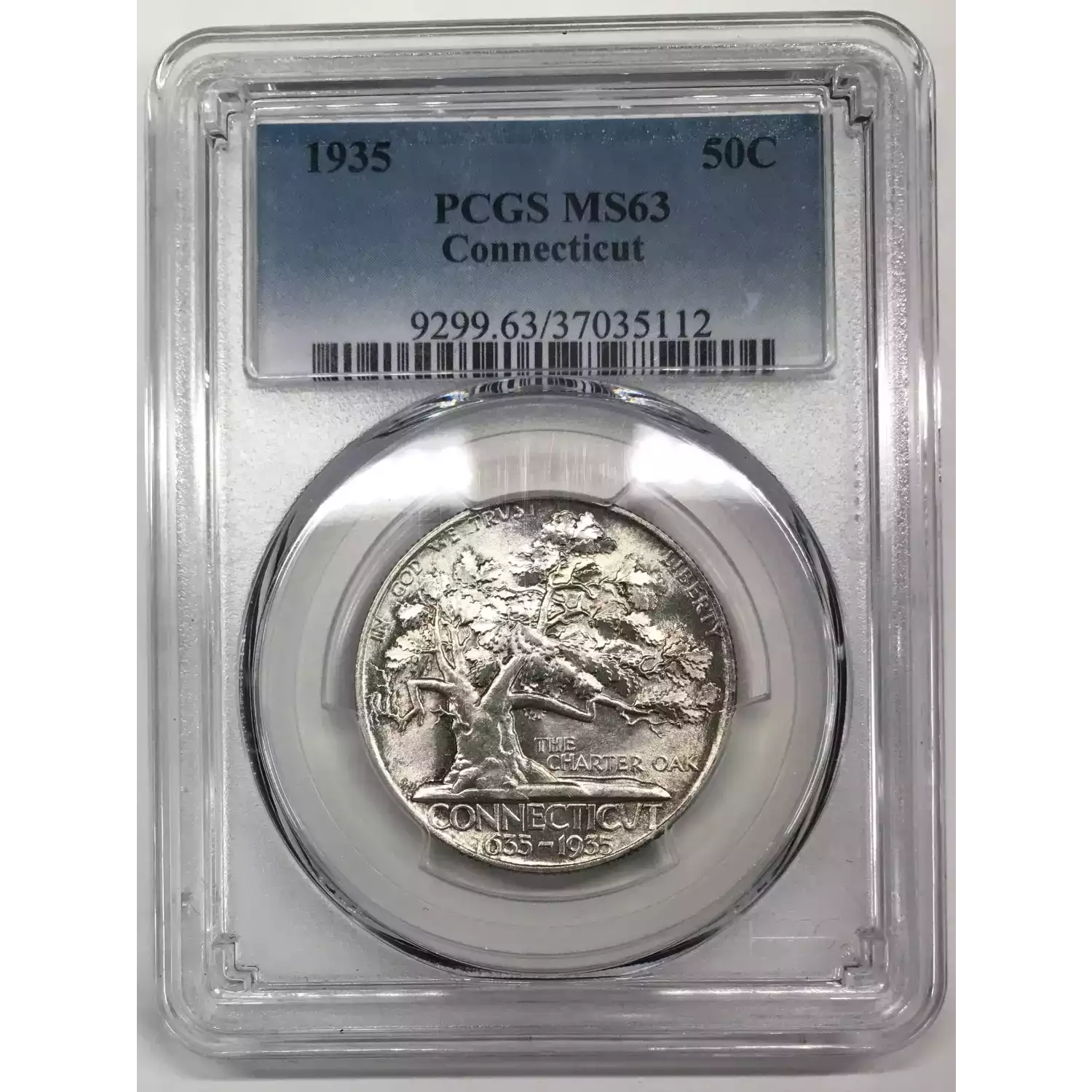 1935 Connecticut Tercentenary Commemorative Half Dollar PCGS MS-63 ...