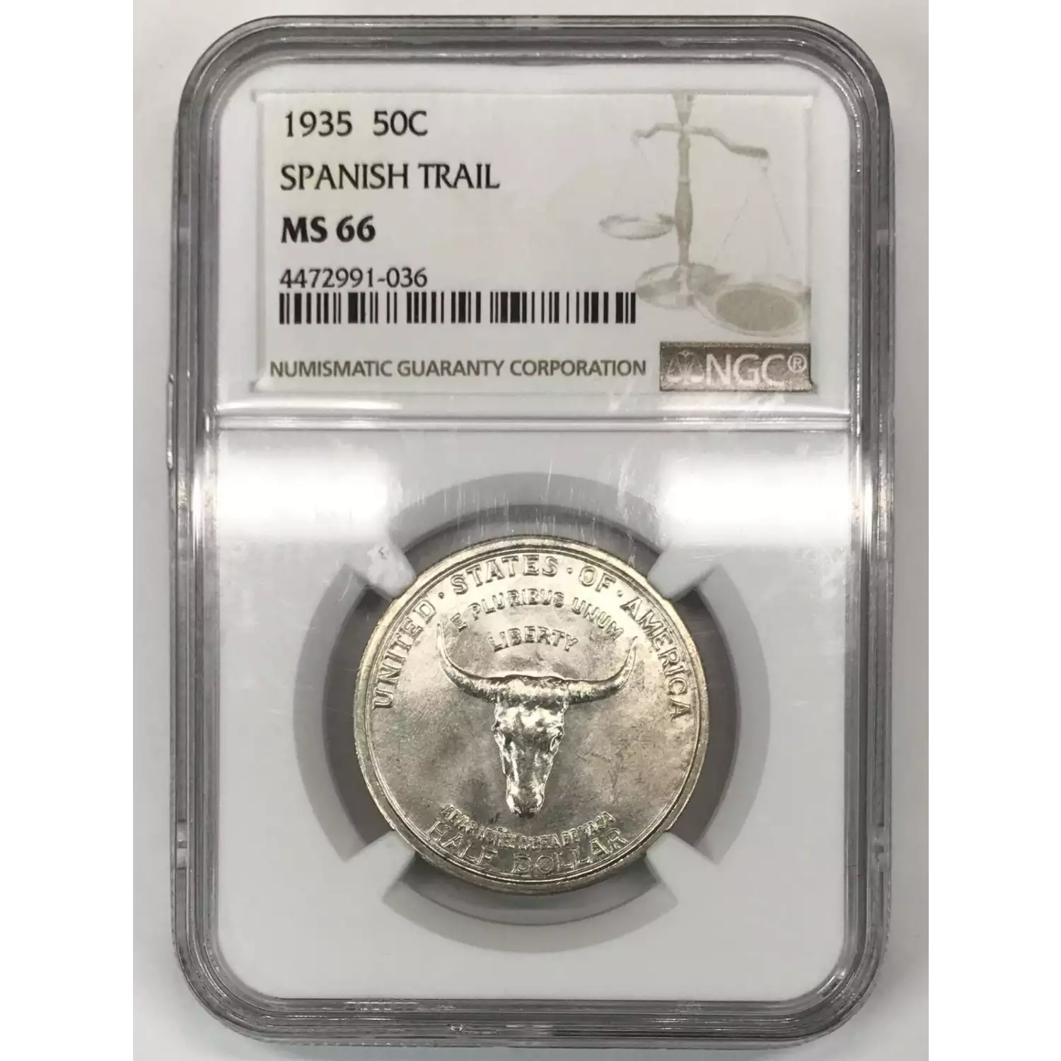 1935 Old Spanish Trail Centennial Commemorative Half Dollar NGC MS-66 ...