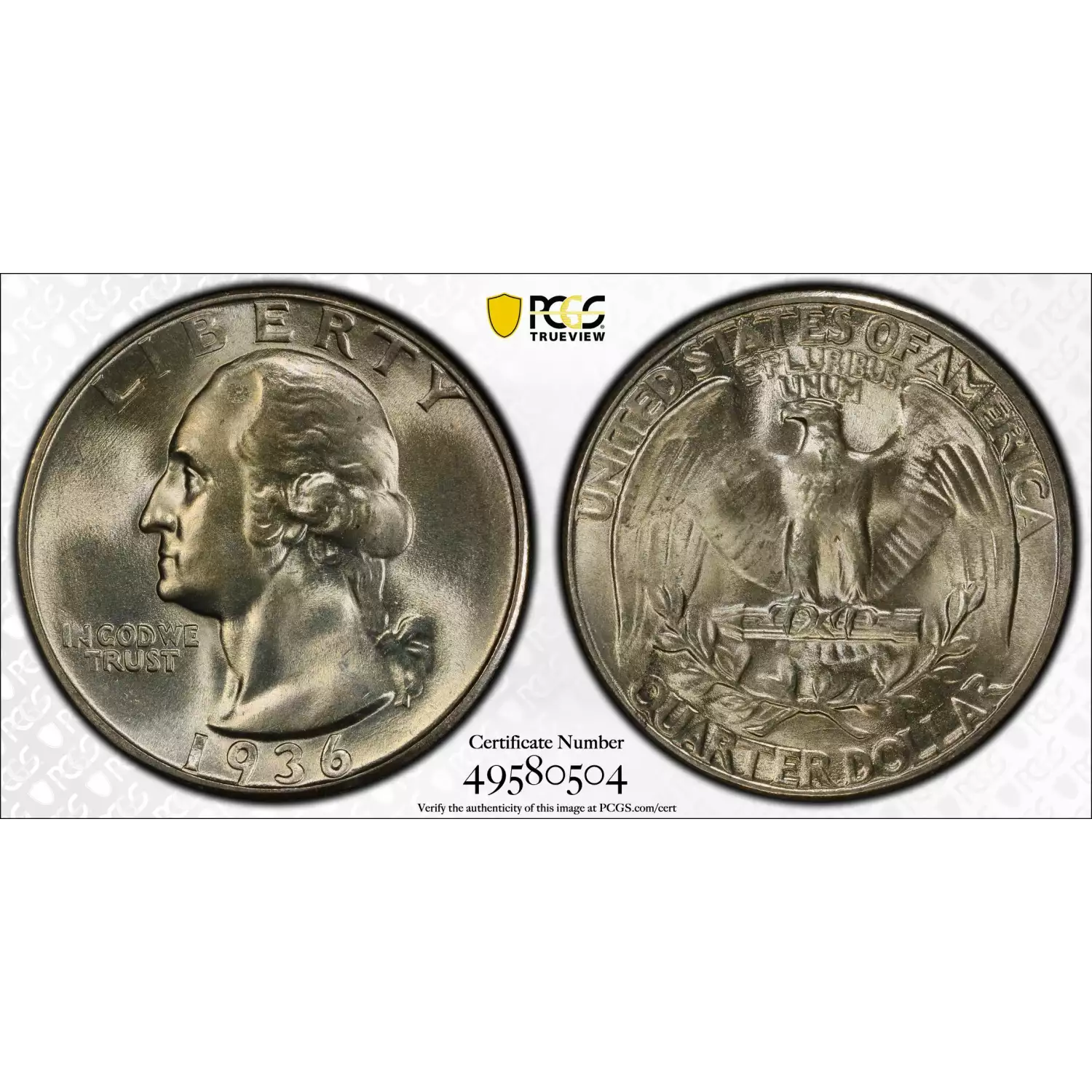 1936 Silver Washington Quarter PCGS MS-66 - Old Pueblo Coin