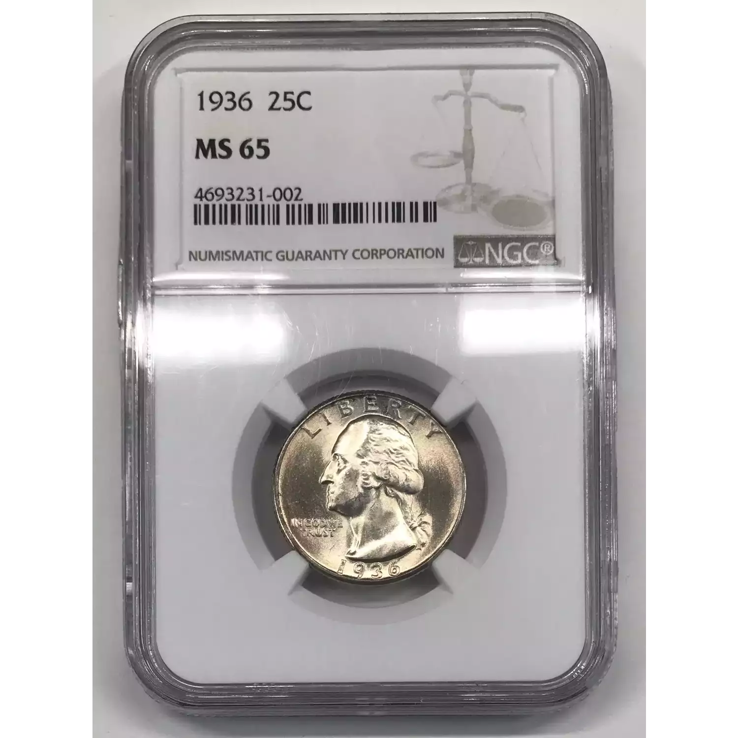 1936 Silver Washington Quarter NGC MS-65 - Old Pueblo Coin