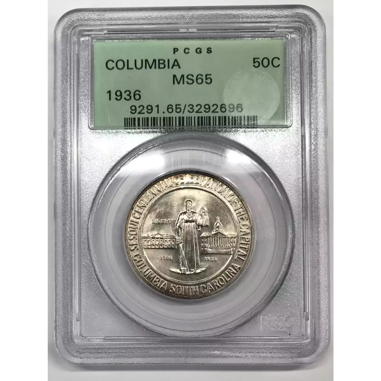 1936 Columbia South Carolina Sesquicentennial Commemorative Half Dollar ...