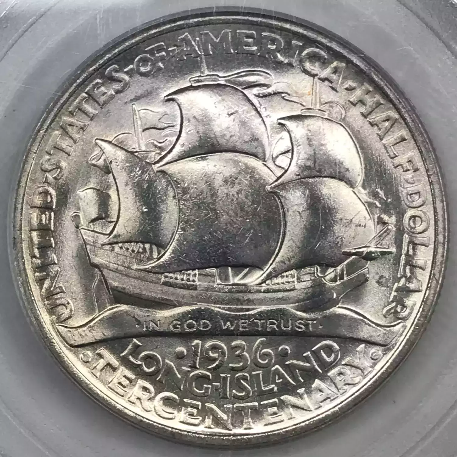 1936 Long Island Tercentenary Commemorative Half Dollar PCGS MS-64 Long ...