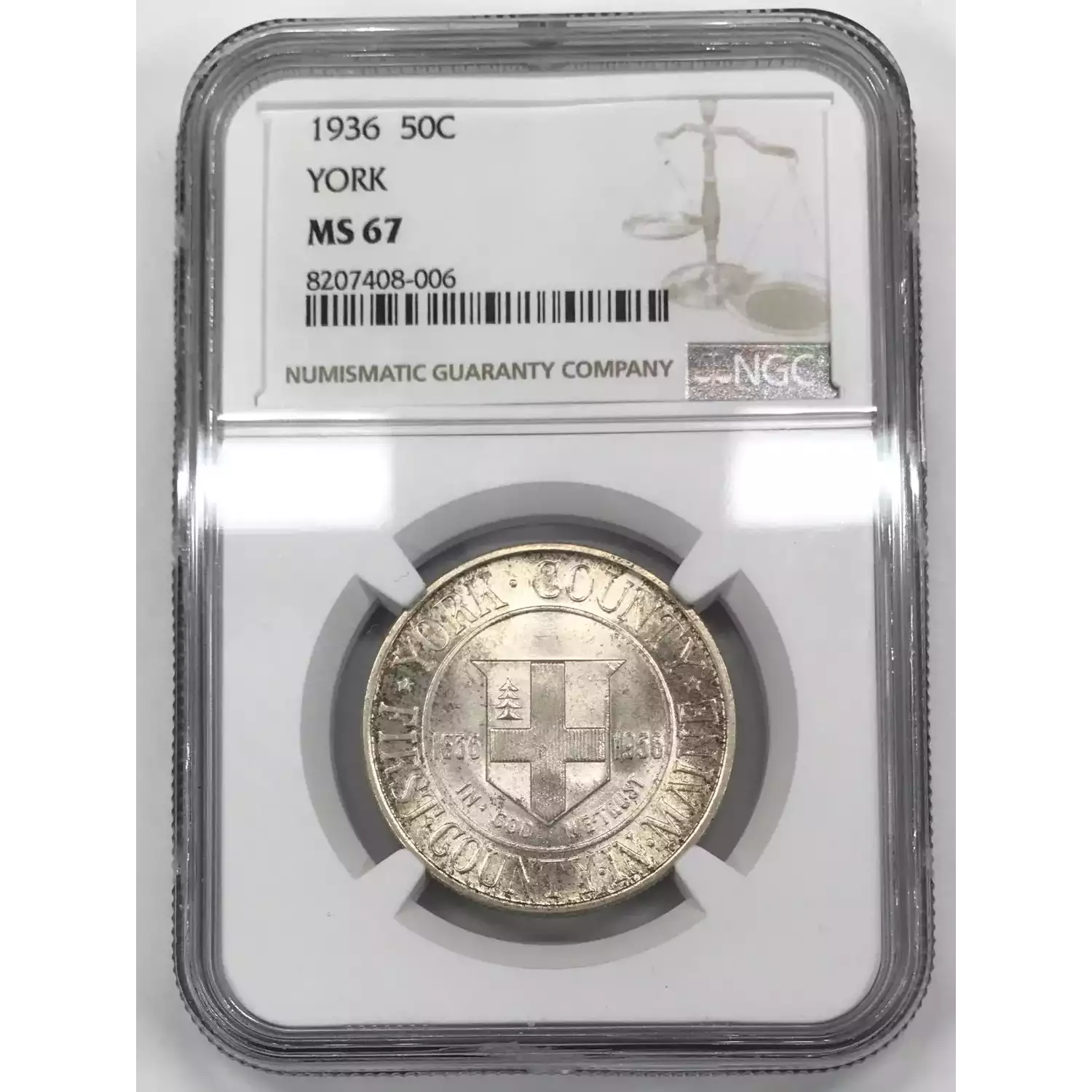 1936 York County Maine Tercentenary Commemorative Half Dollar NGC MS-67 ...
