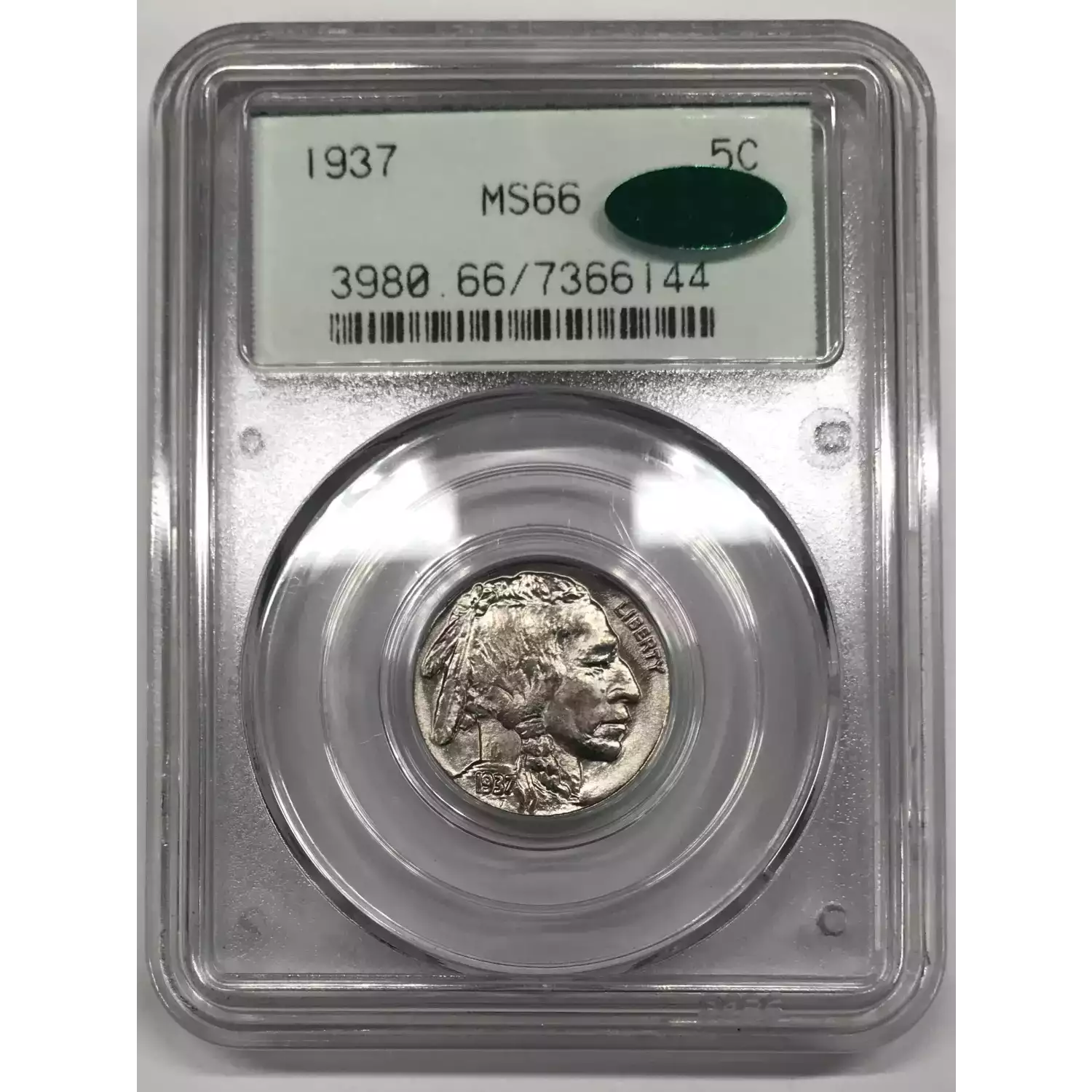 1937 Buffalo Nickel PCGS MS-66 CAC - Old Pueblo Coin