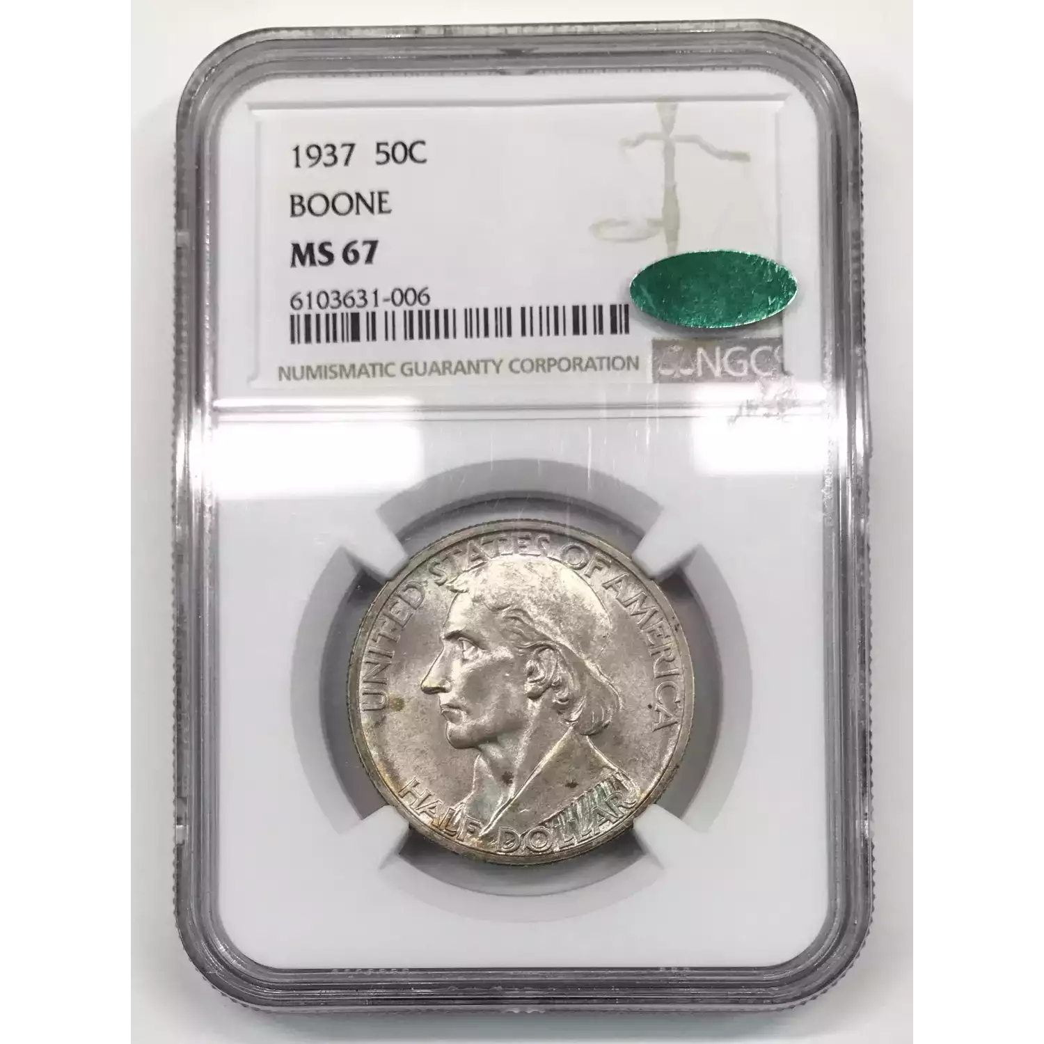 1937 Daniel Boone Bicentennial Commemorative Half Dollar NGC MS-67 ...