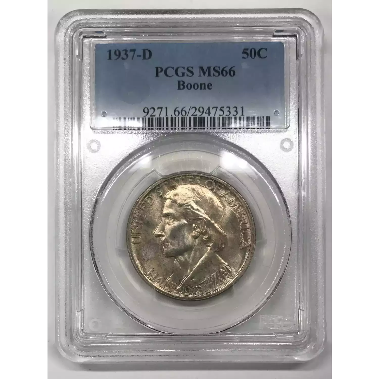 1937-D Daniel Boone Bicentennial Commemorative Half Dollar PCGS MS-66 ...