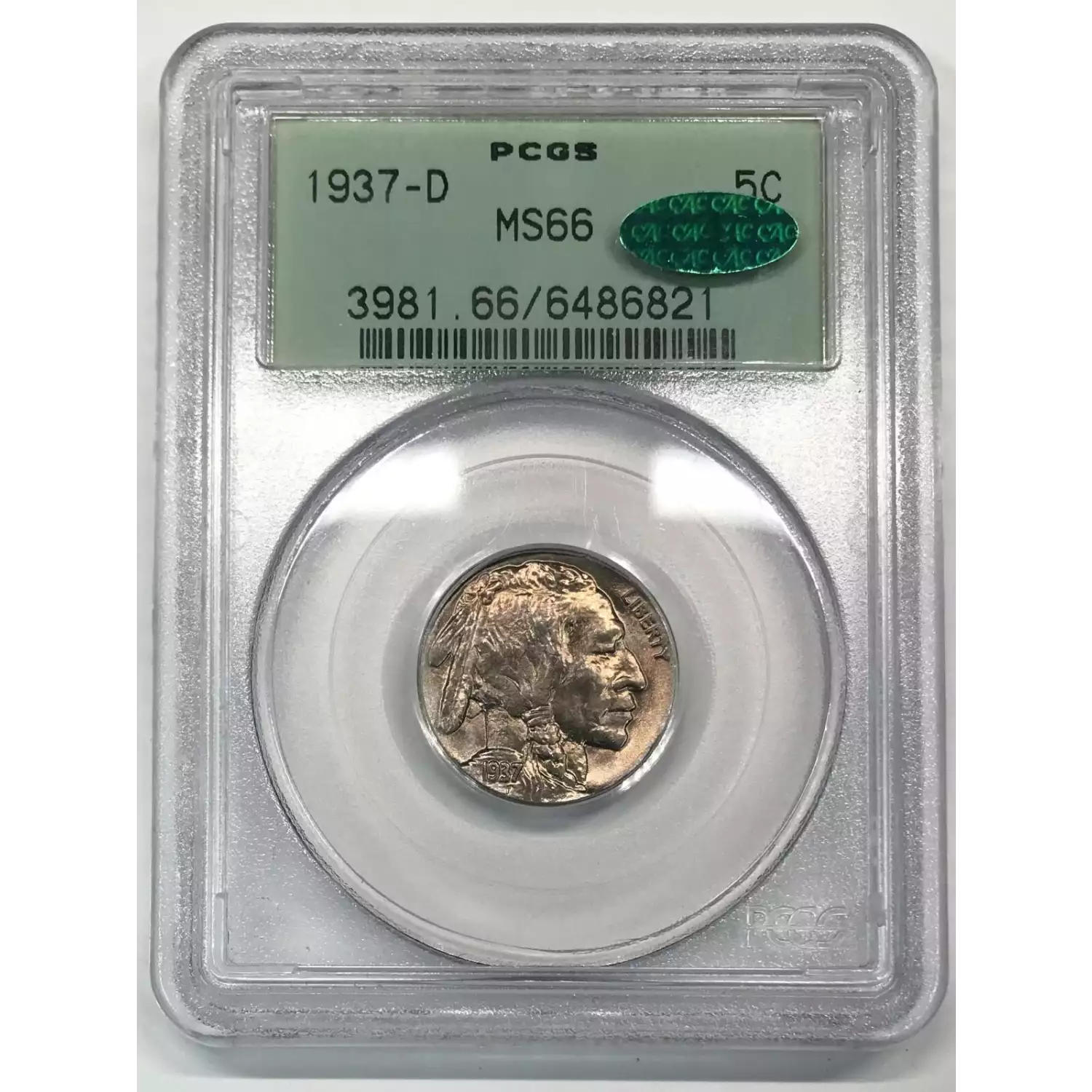 1937-D Buffalo Nickel PCGS MS-66 CAC - Old Pueblo Coin