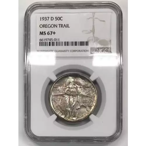 1937-D Oregon Trail Memorial Commemorative Half Dollar NGC MS-67+ OREGON TRAIL - Old Pueblo Coin