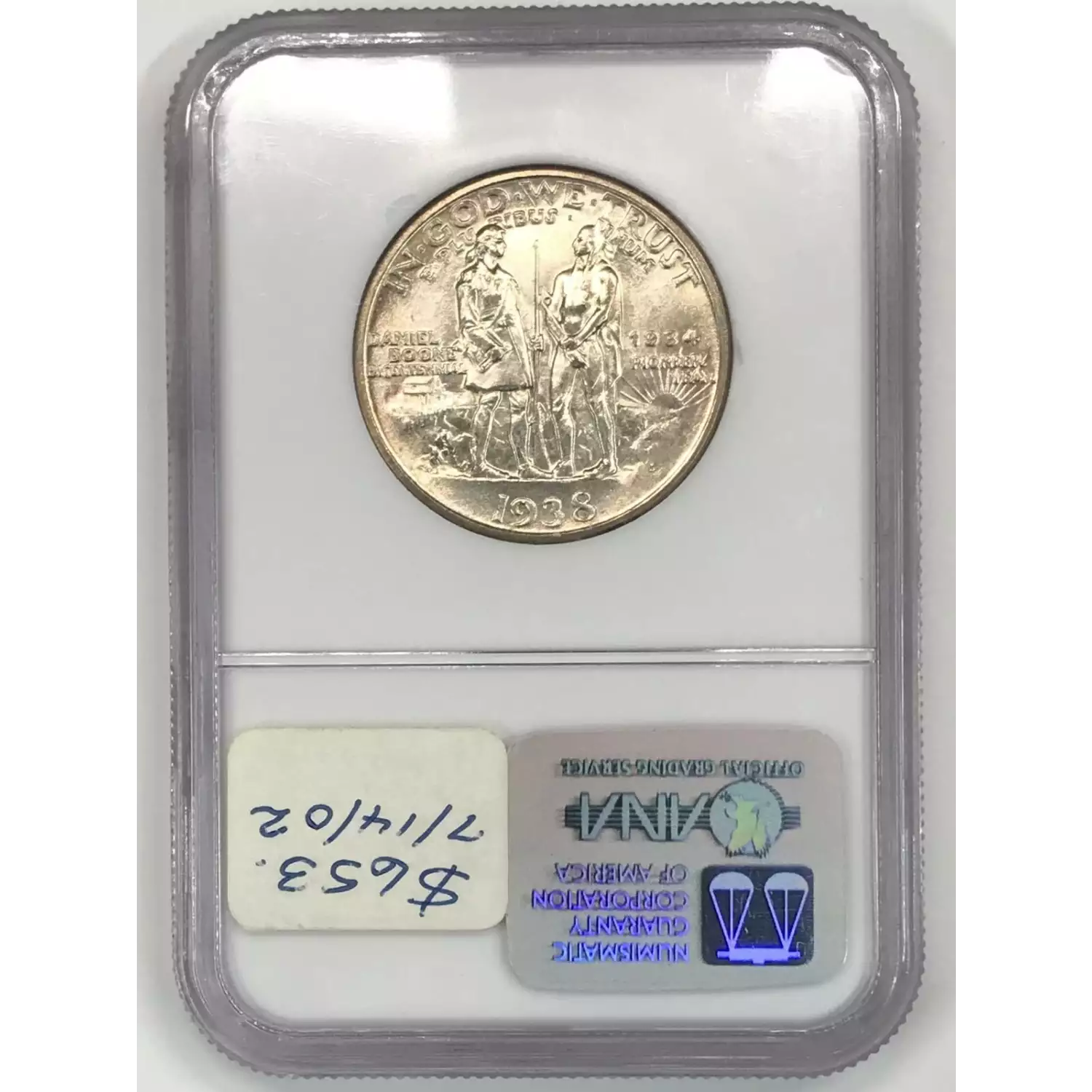 1938-D Daniel Boone Bicentennial Commemorative Half Dollar NGC MS-66 ...