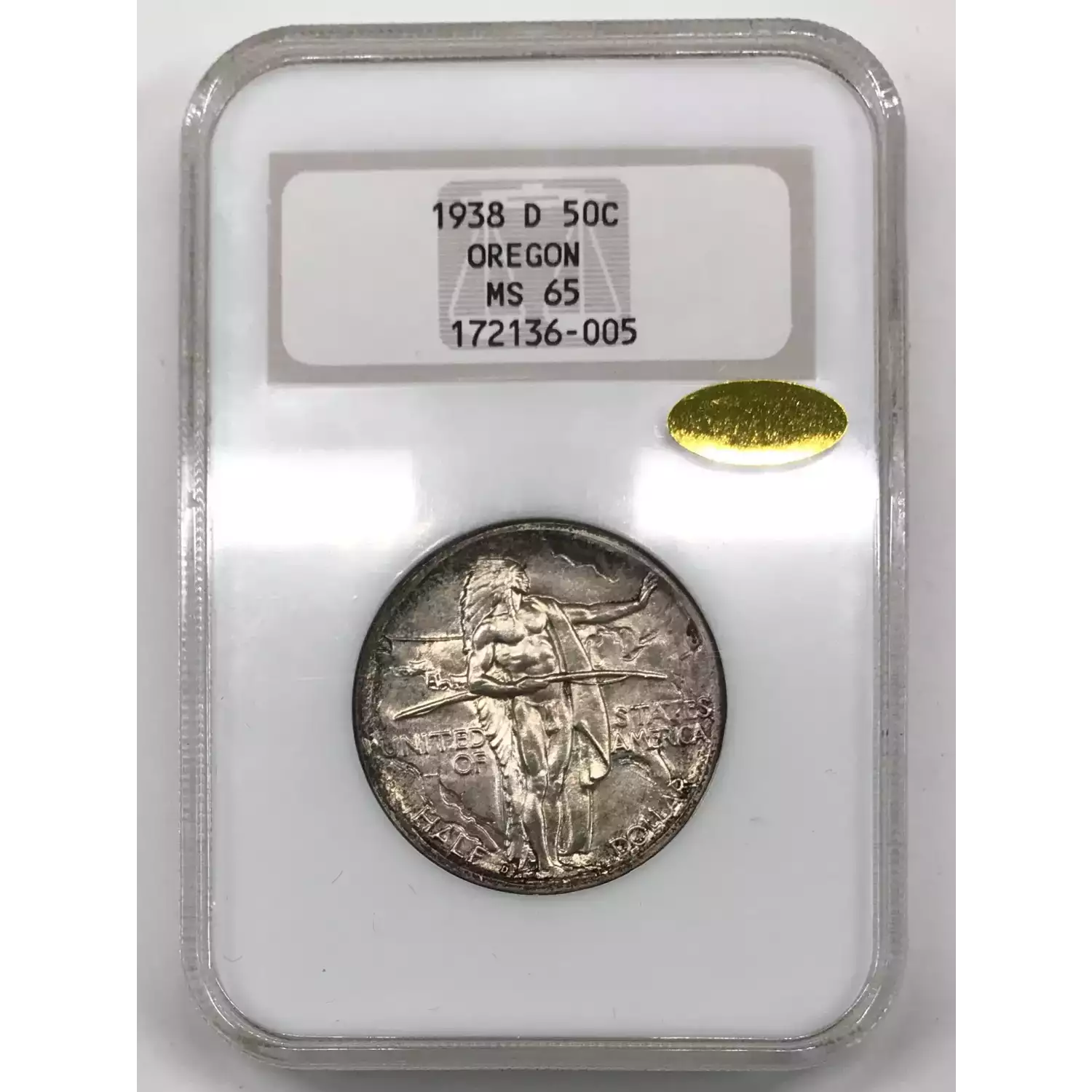 1938-D Oregon Trail Memorial Commemorative Half Dollar NGC MS-65 OREGON TRAIL CAC Gold - Old ...