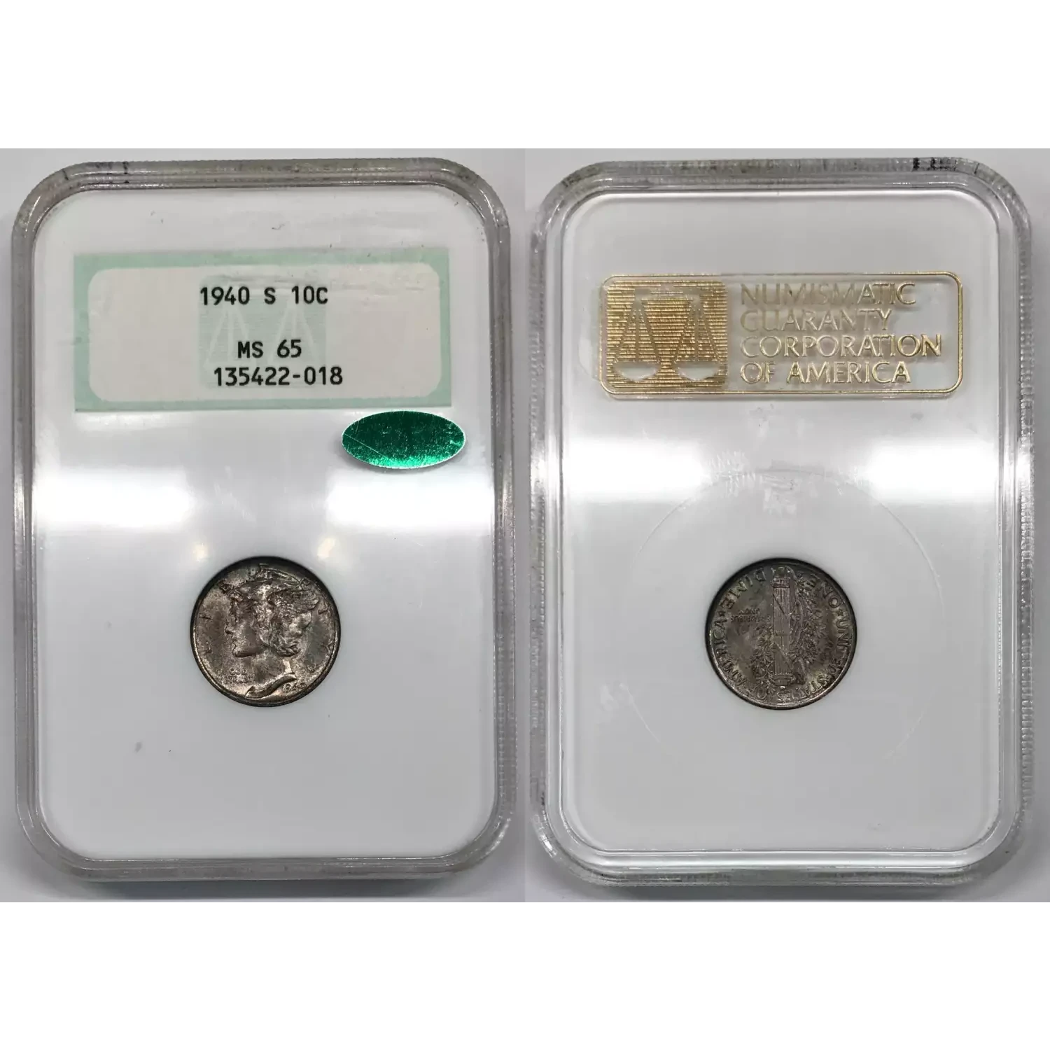 1940-S Mercury Dime NGC MS-65 CAC - Old Pueblo Coin