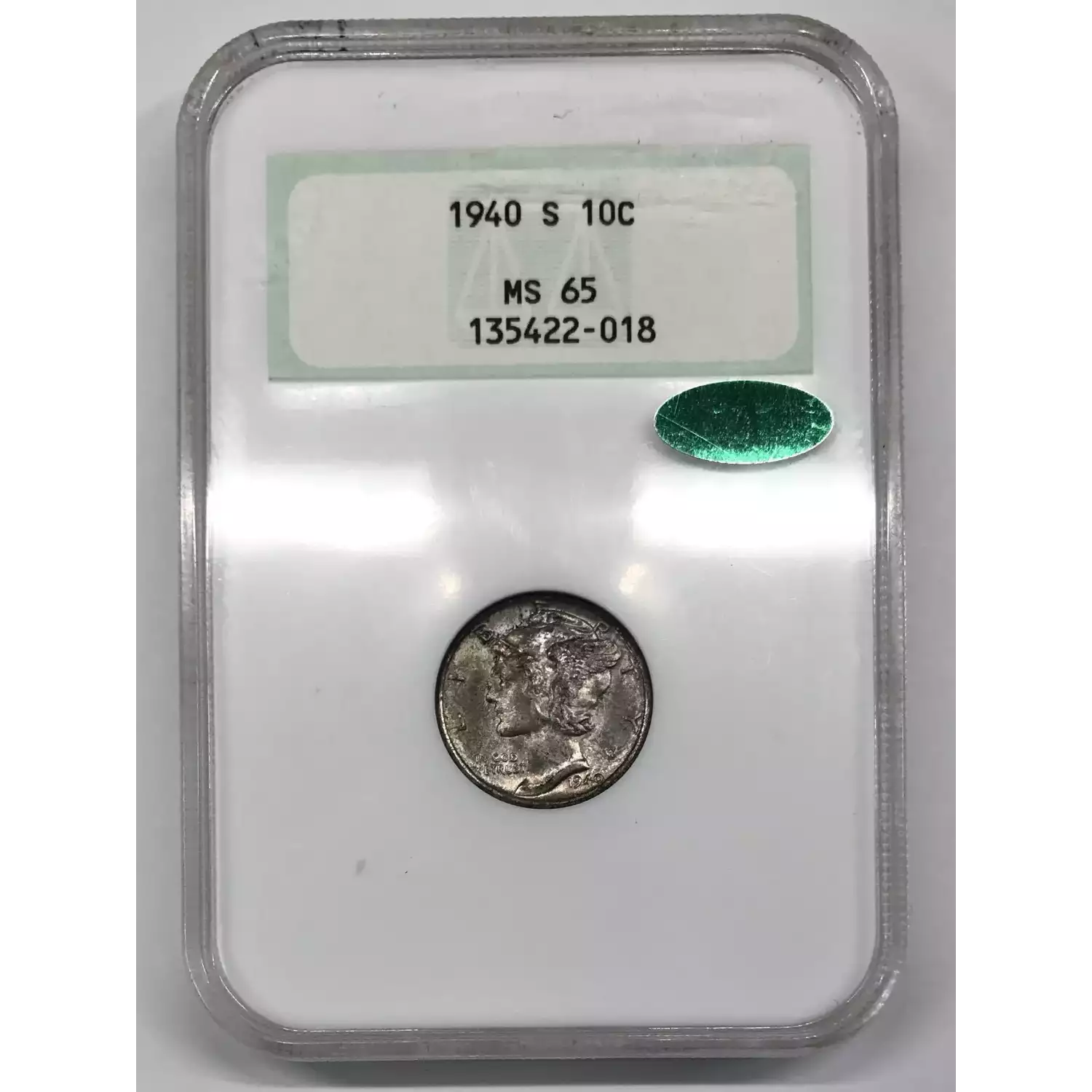 1940-S Mercury Dime NGC MS-65 CAC - Old Pueblo Coin