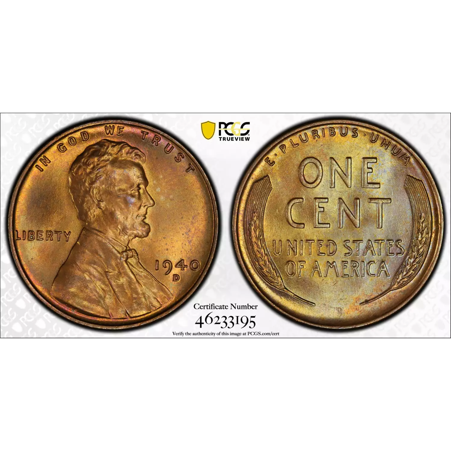 1940-D Lincoln Wheat Cent PCGS MS-65 RB - Old Pueblo Coin
