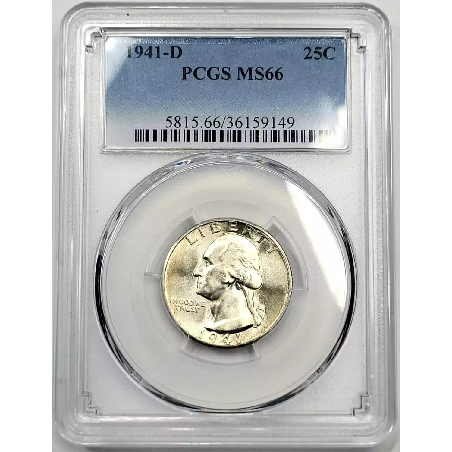 1941-D Silver Washington Quarter PCGS MS-66 - Old Pueblo Coin
