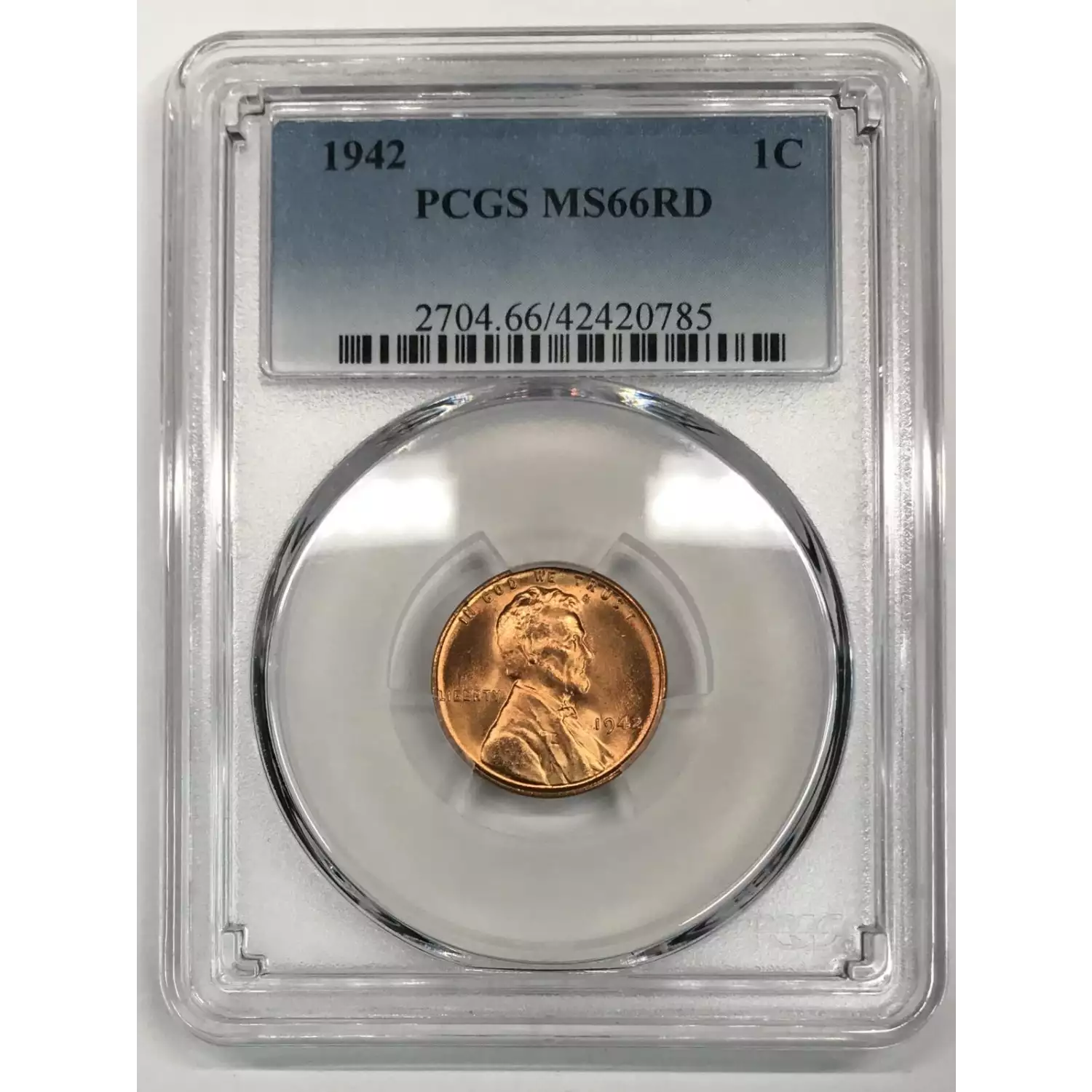 1942 Lincoln Wheat Cent PCGS MS-66 RD - Old Pueblo Coin