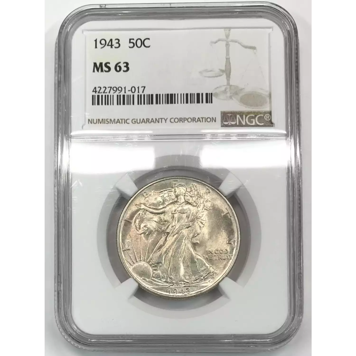 1943 Walking Liberty Half Dollar NGC MS-63 - Old Pueblo Coin