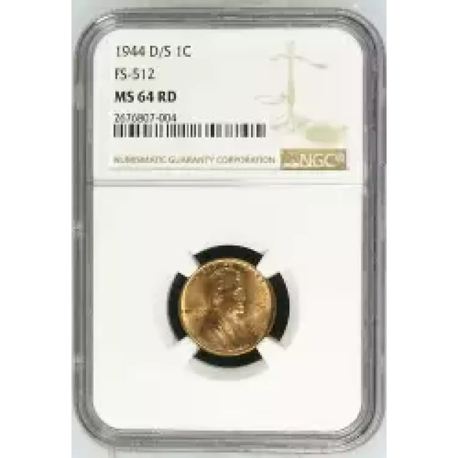 1944-D/S Lincoln Wheat Cent NGC MS-64 RD OMM FS-512 - Old Pueblo Coin