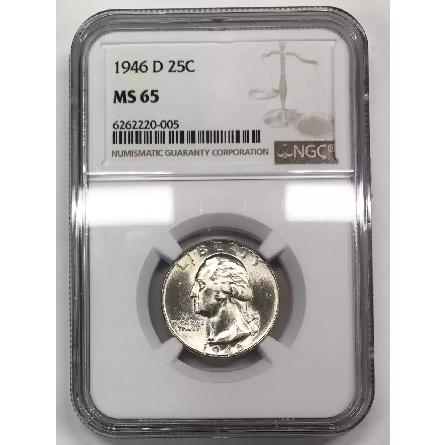 1946-D Silver Washington Quarter NGC MS-65 - Old Pueblo Coin