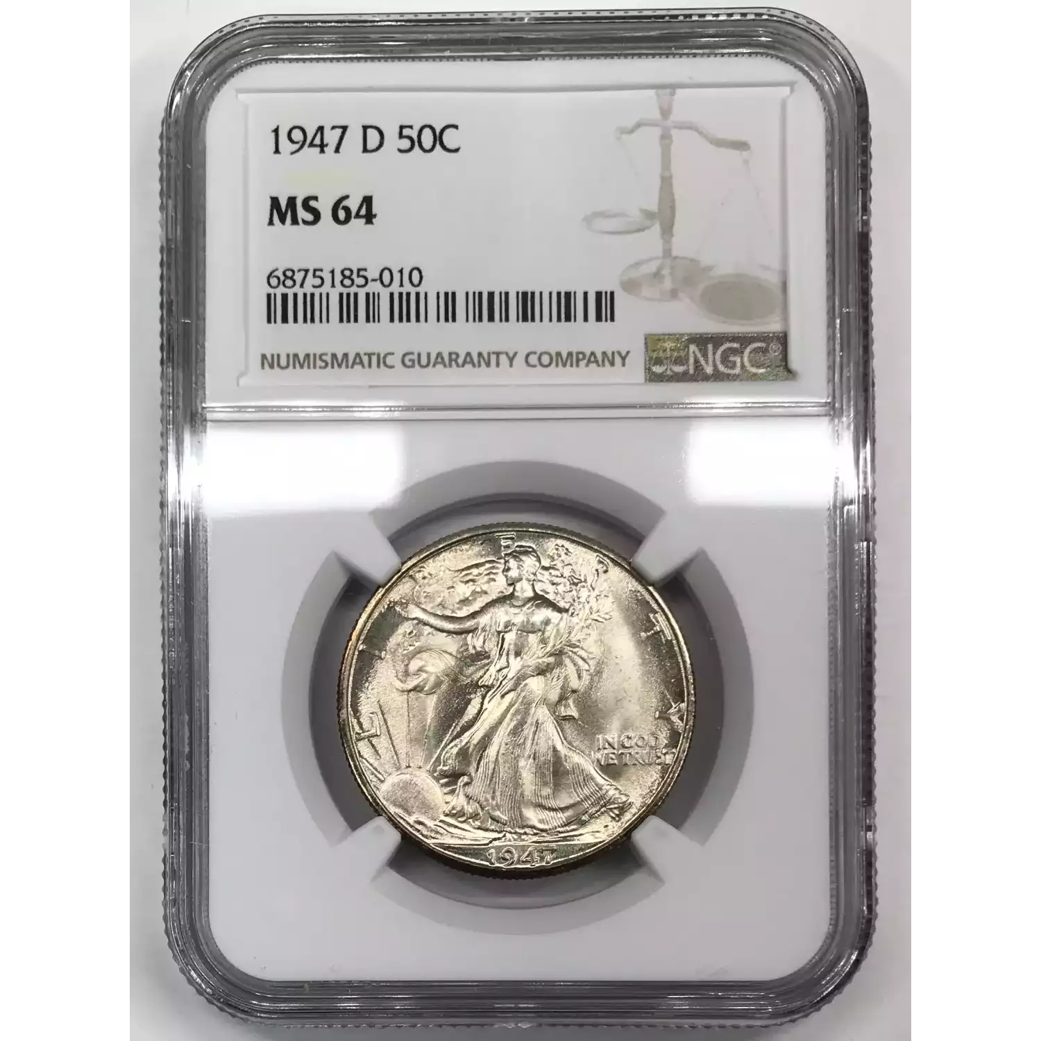 1947-D Walking Liberty Half Dollar NGC MS-64 - Old Pueblo Coin