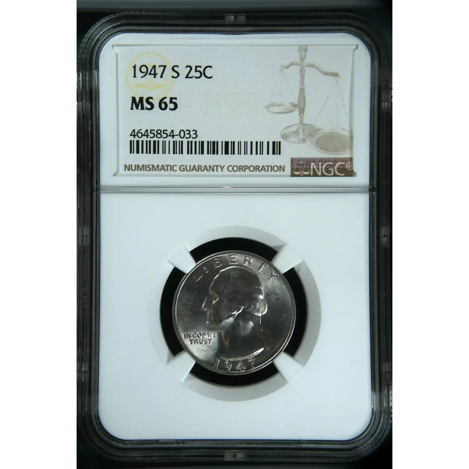 1947-S Silver Washington Quarter NGC MS-65 - Old Pueblo Coin