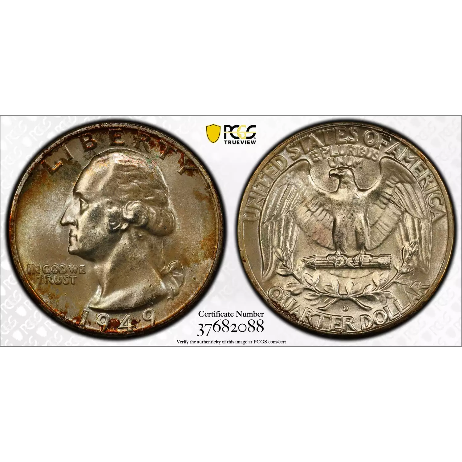 1949-D Silver Washington Quarter PCGS MS-66+ - Old Pueblo Coin