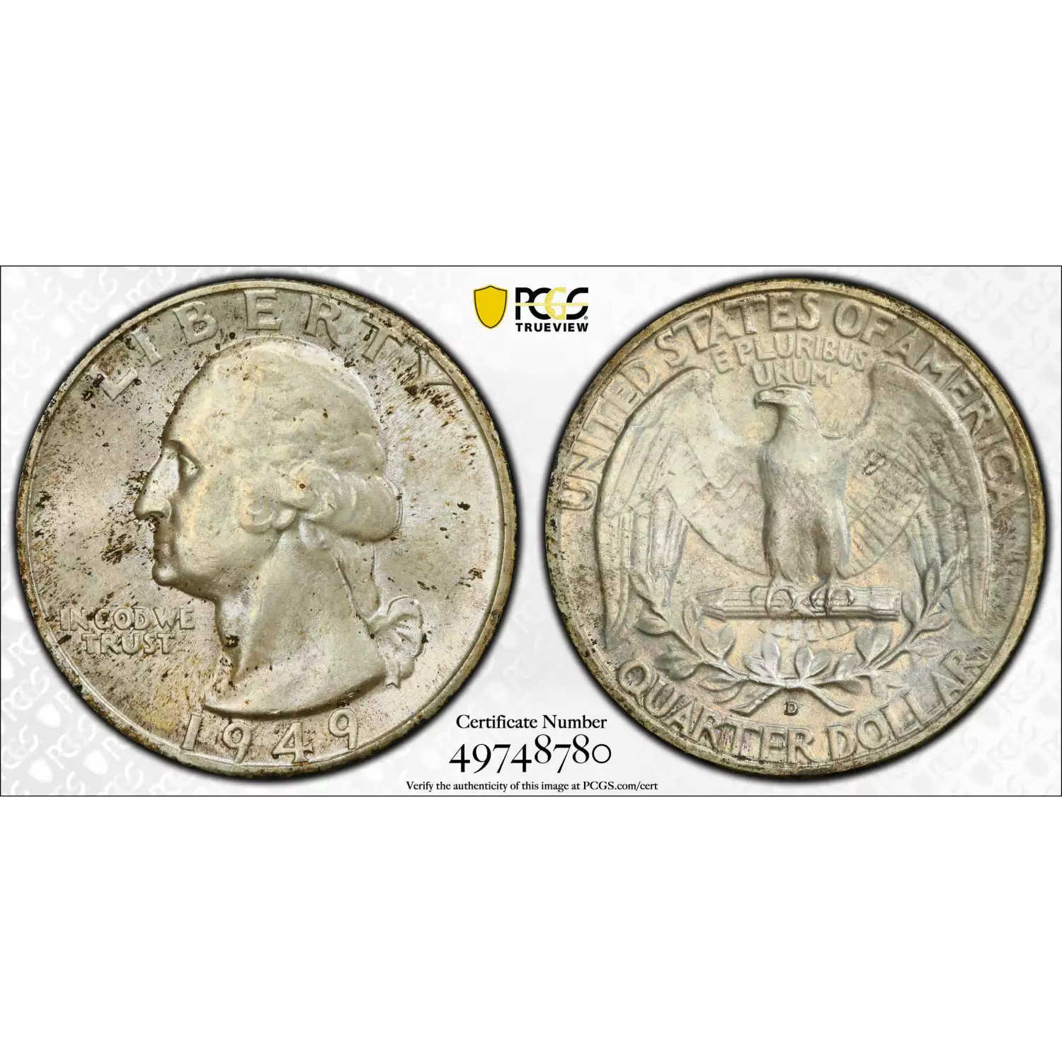 1949-D Silver Washington Quarter PCGS MS-65 - Old Pueblo Coin