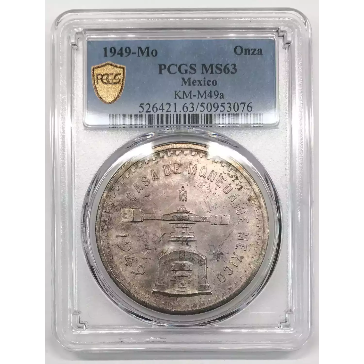 1949-Mo MEXICO Silver ONZA PCGS MS-63 KM-M49a - Old Pueblo Coin