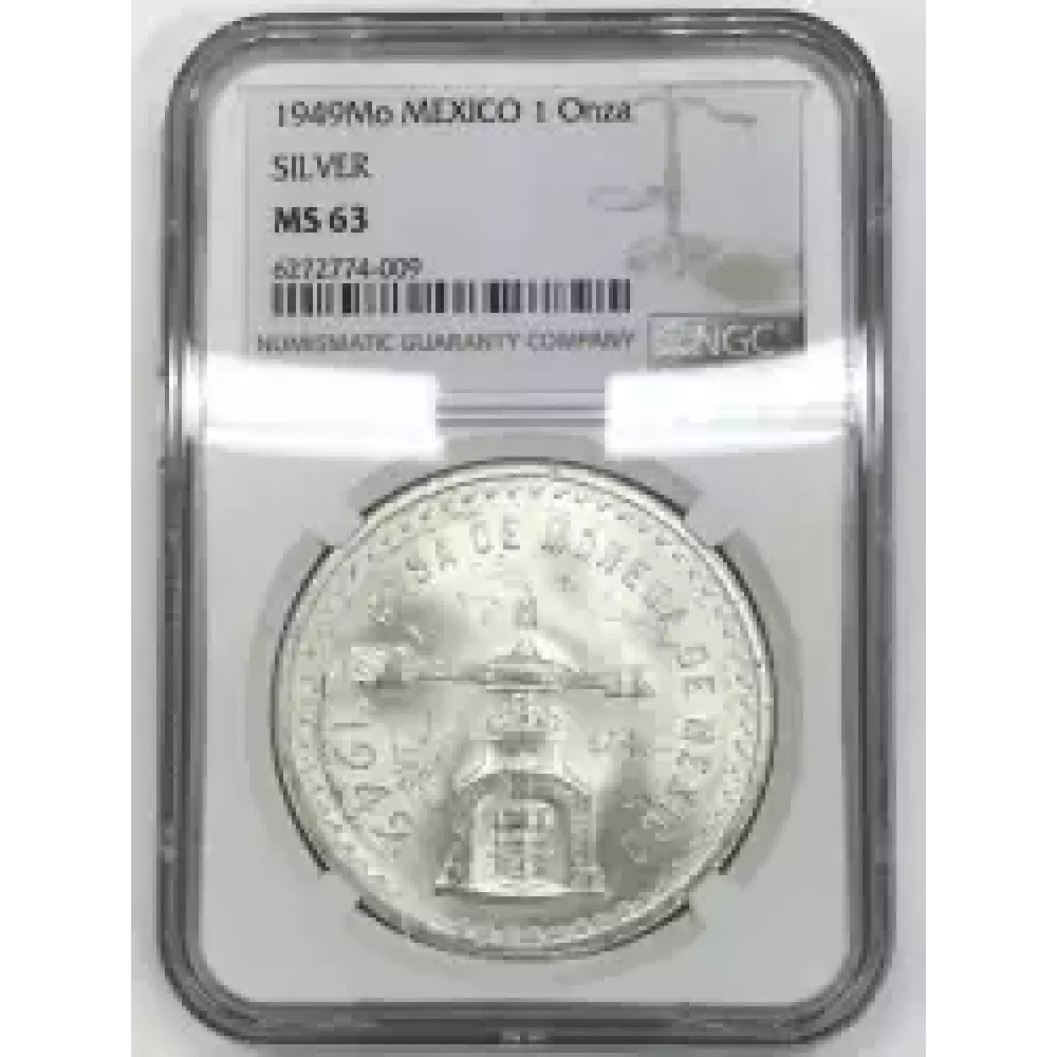 1949-Mo MEXICO Silver ONZA NGC MS-63 SILVER - Old Pueblo Coin