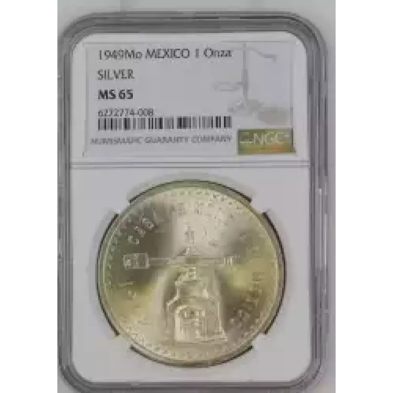 1949-Mo MEXICO Silver ONZA NGC MS-65 SILVER - Old Pueblo Coin