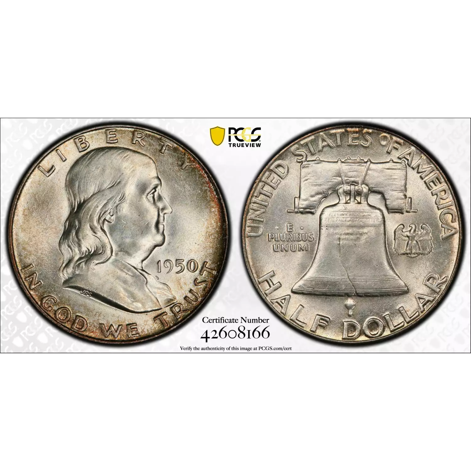 1950 Franklin Half Dollar PCGS MS-63 FBL - Old Pueblo Coin