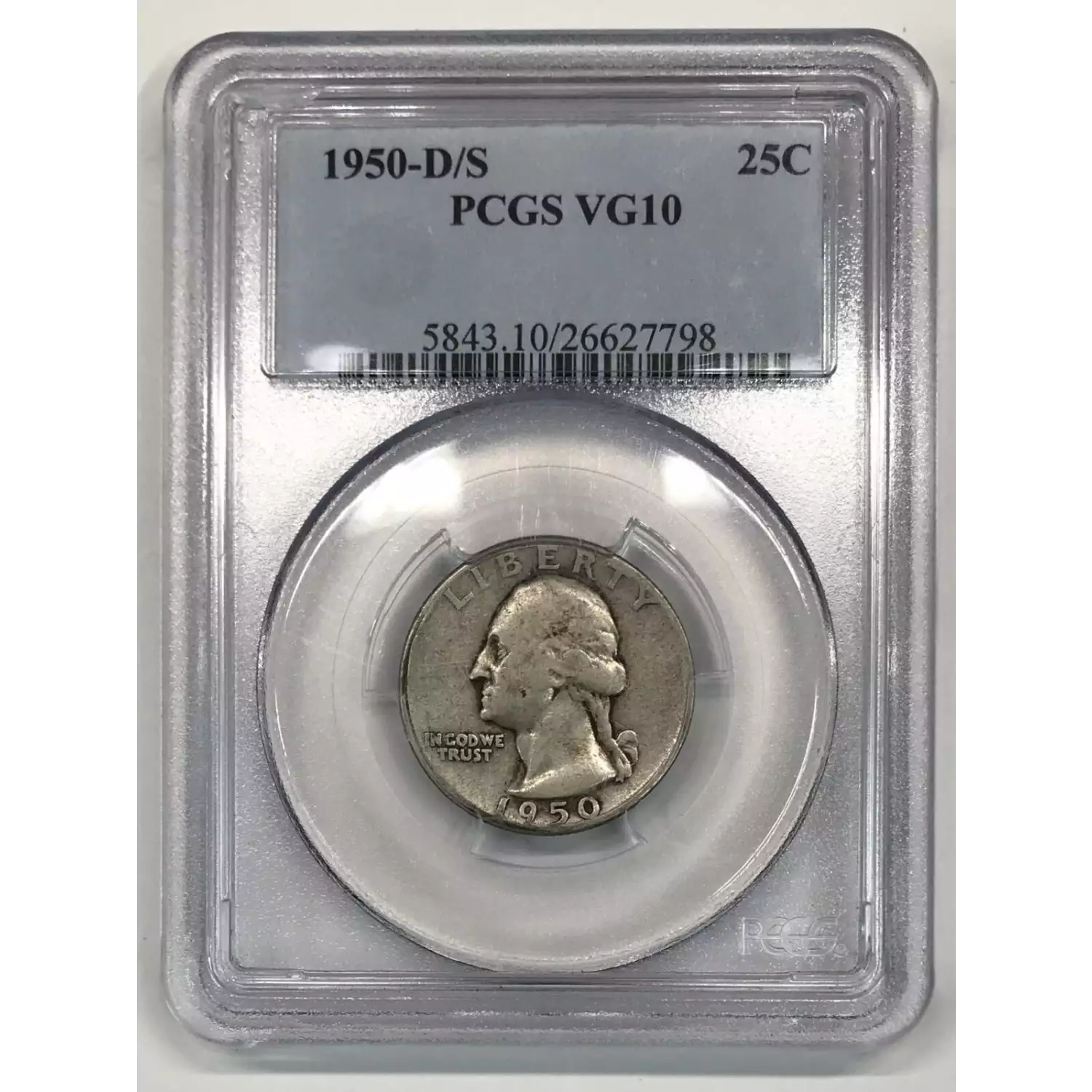 1950-D Silver Washington Quarter PCGS VG-10 D/S OMM FS-601 - Old Pueblo ...