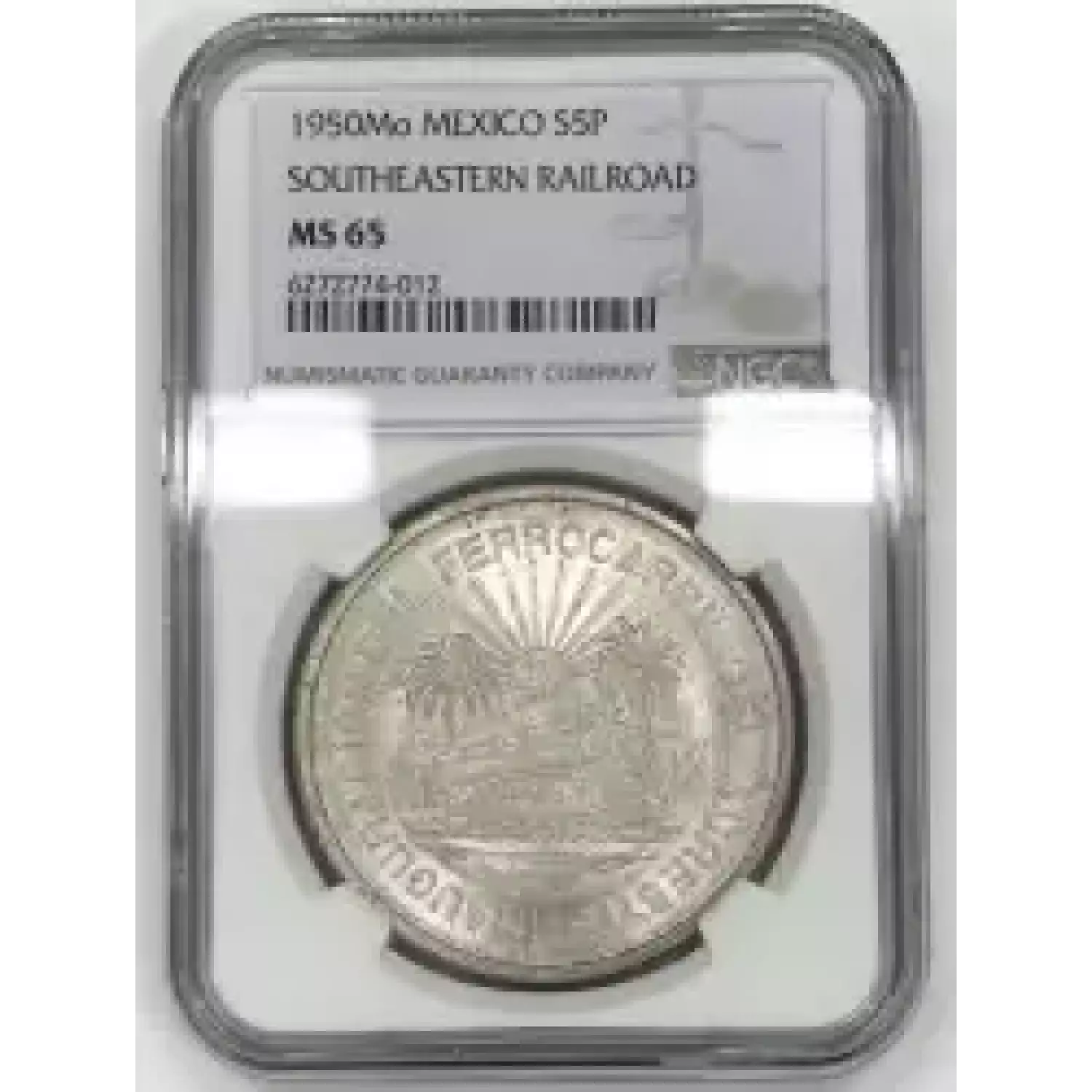 1950-Mo MEXICO Silver 5 PESOS NGC MS-65 SOUTHEASTERN RAILROAD - Old ...