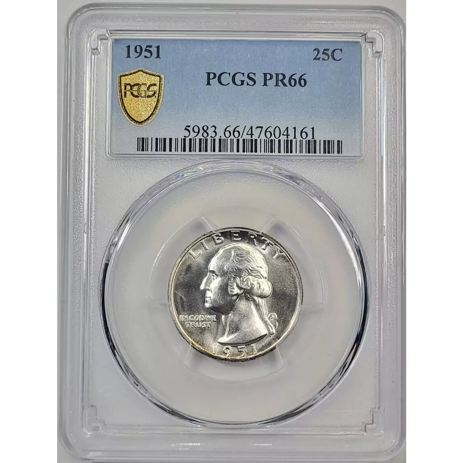 1951 Silver Washington Quarter PCGS PR-66 - Old Pueblo Coin