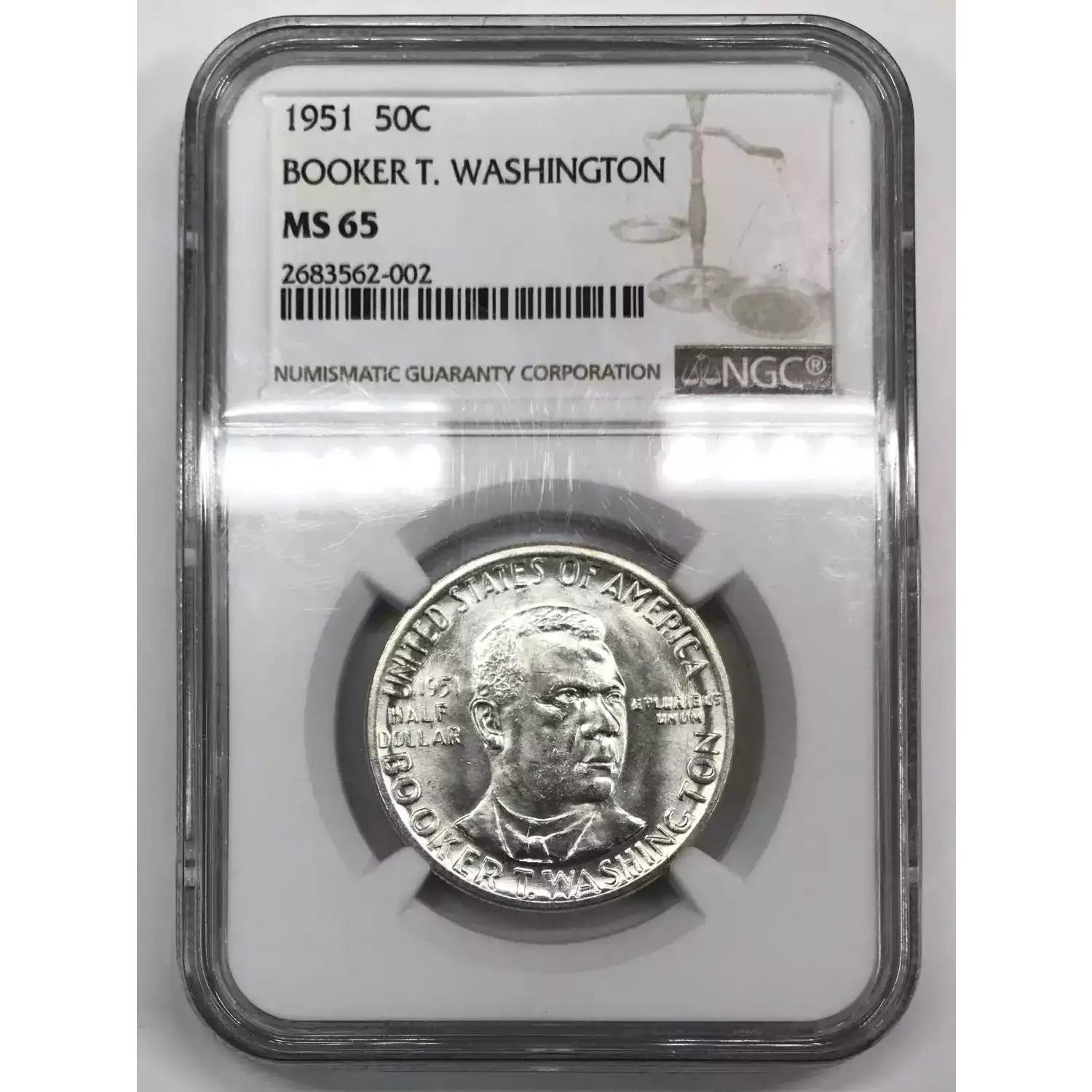 1951 Booker T Washington (BTW) Memorial Commemorative Half Dollar NGC ...