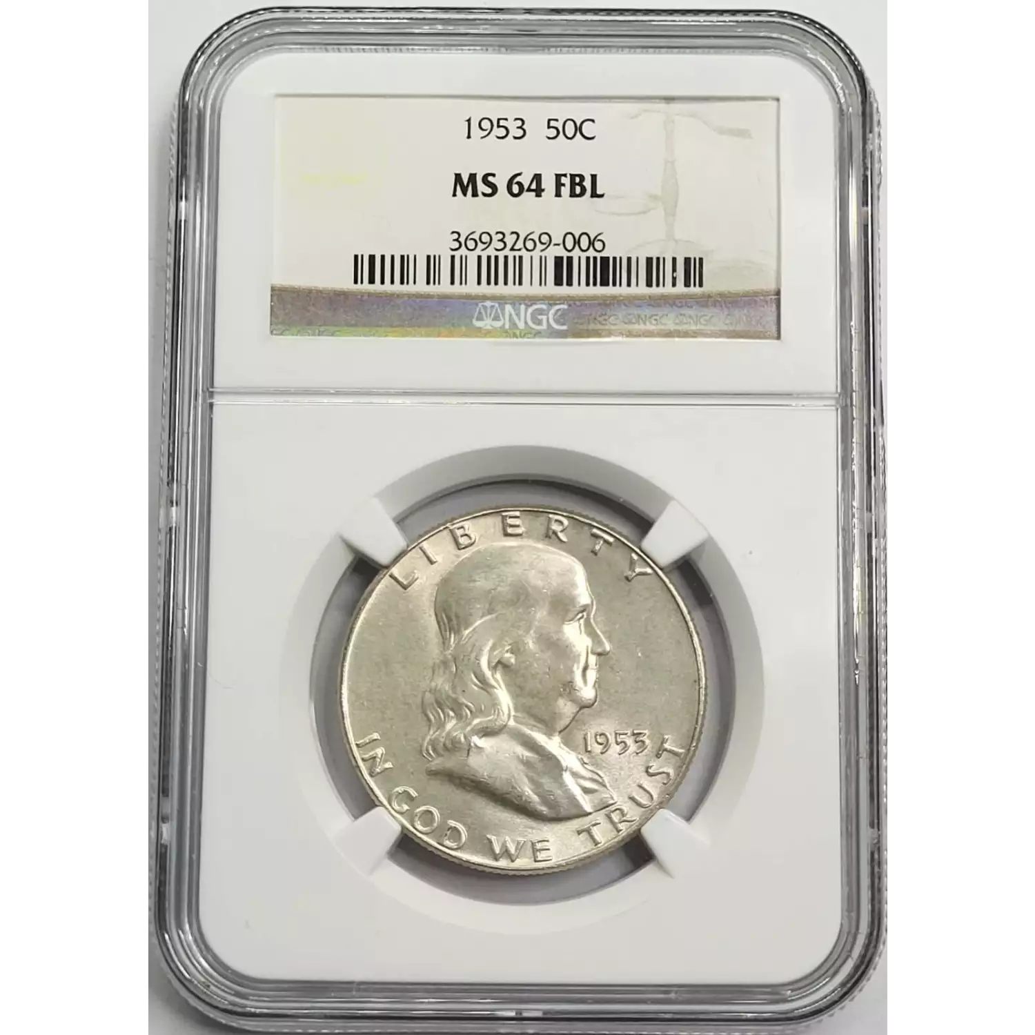 1953 Franklin Half Dollar NGC MS-64 FBL - Old Pueblo Coin