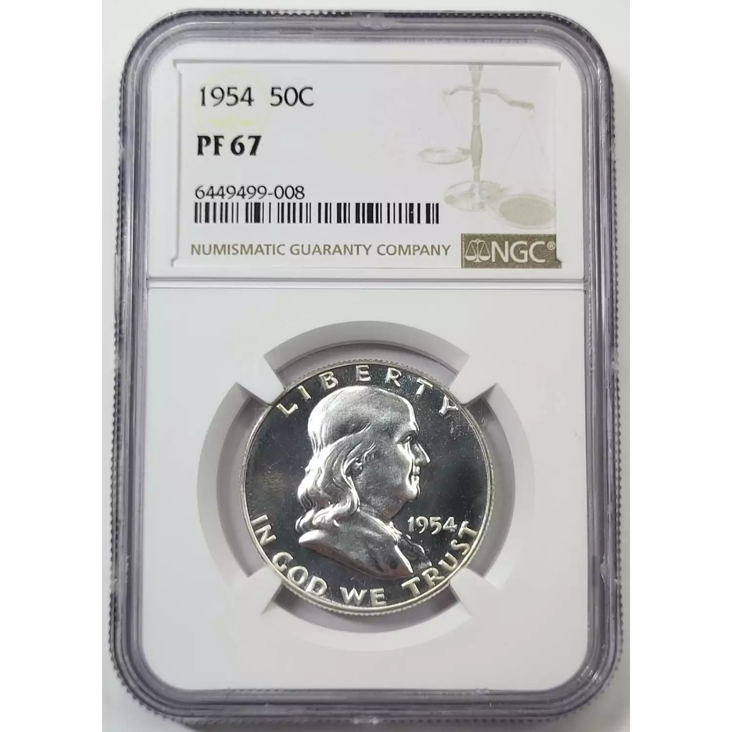 1954 Franklin Half Dollar NGC PF-67 - Old Pueblo Coin