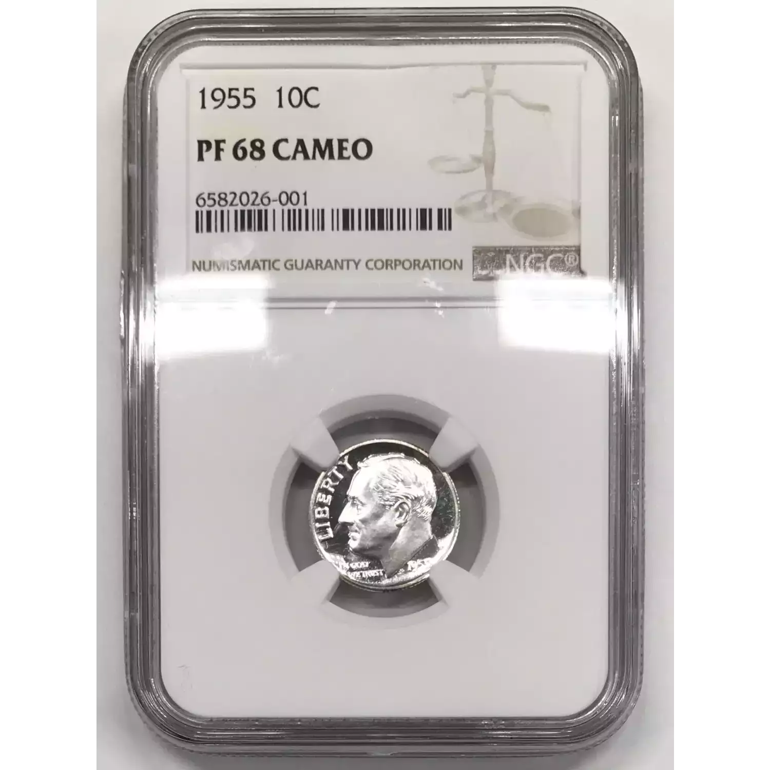 1955 Roosevelt Dime NGC PF-68 CAMEO - Old Pueblo Coin
