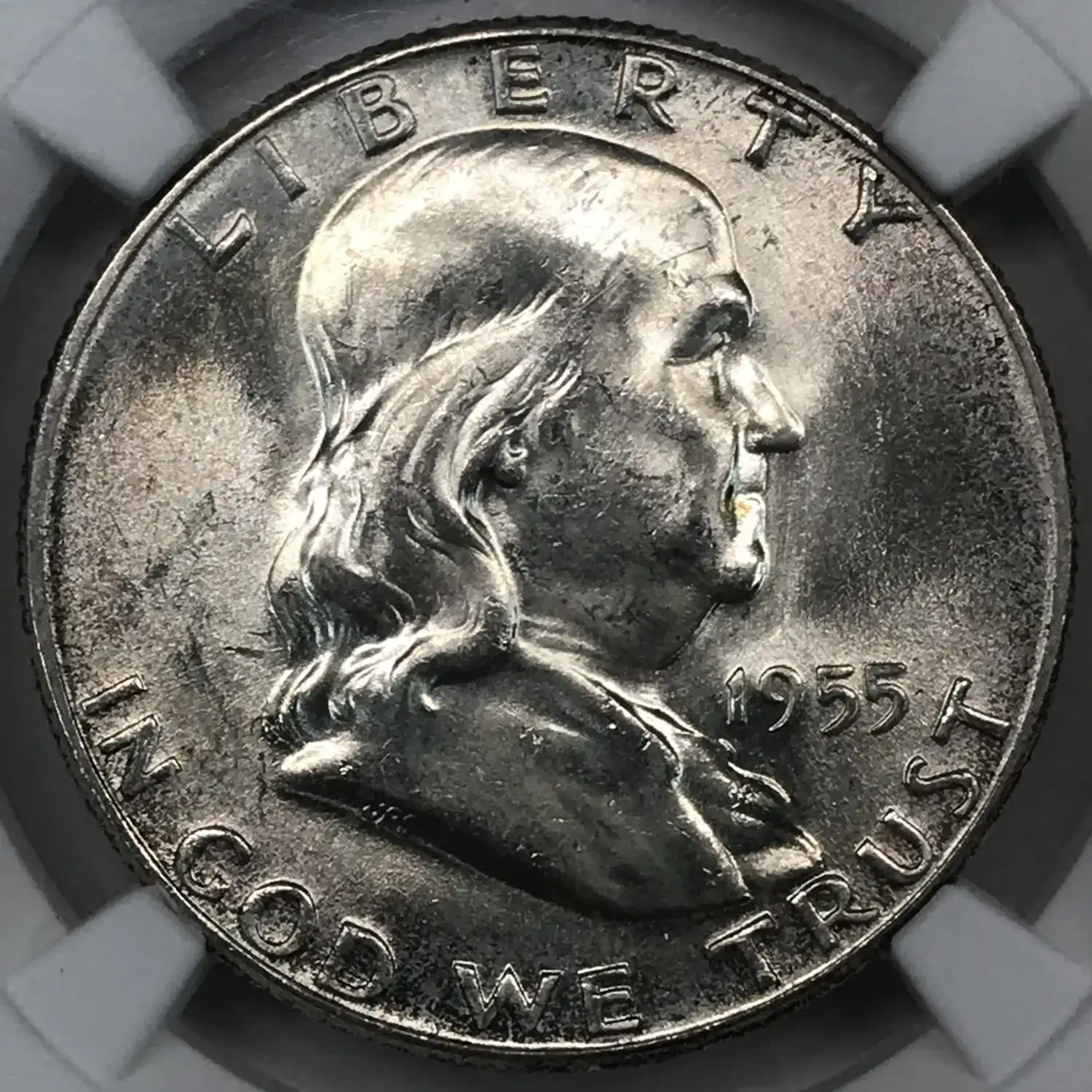 1955 Franklin Half Dollar NGC MS-64 FBL - Old Pueblo Coin
