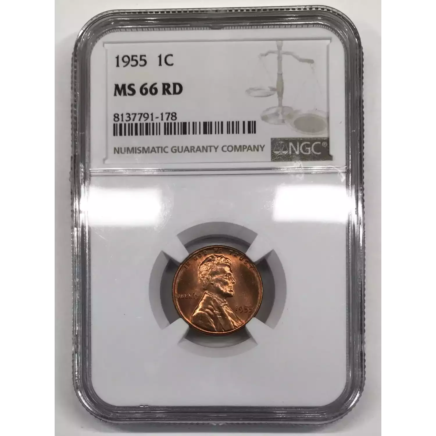 1955 Lincoln Wheat Cent NGC MS-66 RD - Old Pueblo Coin