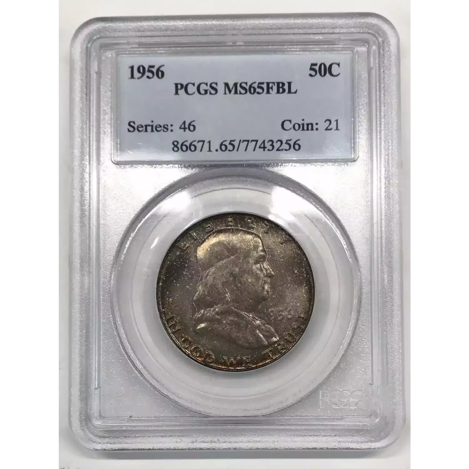1956 Franklin Half Dollar PCGS MS-65 FBL - Old Pueblo Coin