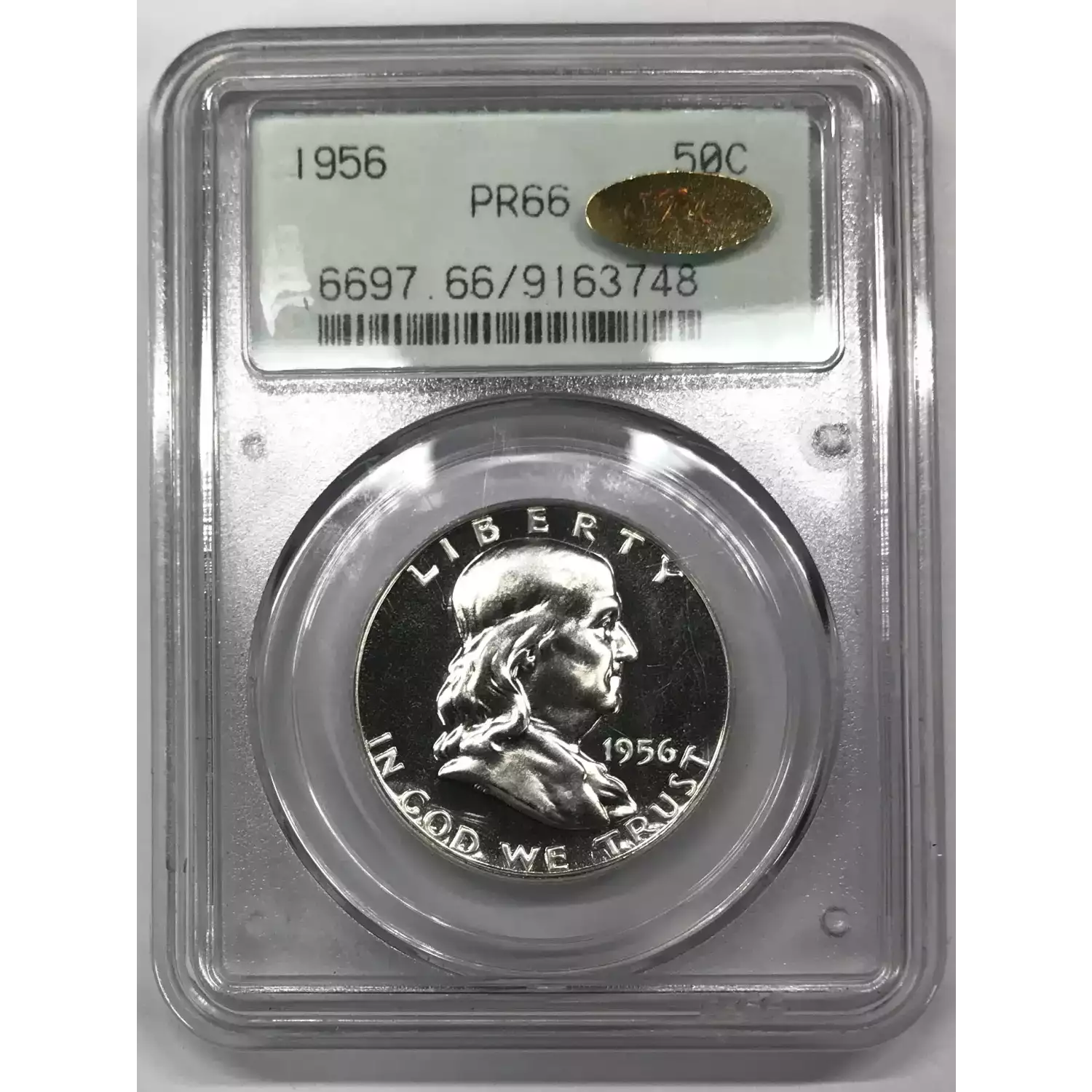 1956 Franklin Half Dollar PCGS PR-66 Type 2 CAC Gold - Old Pueblo Coin